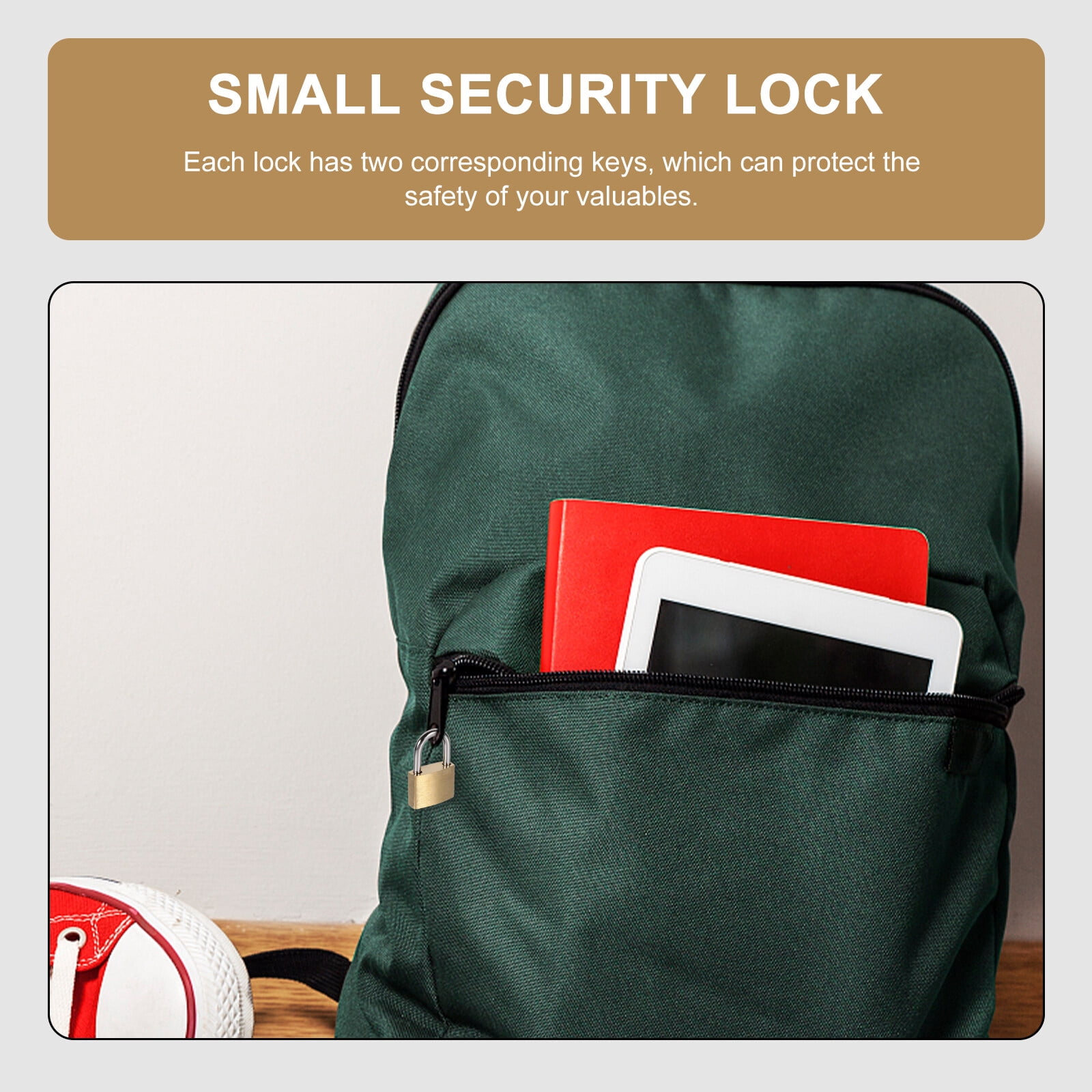 4pcs 20MM Brass Padock Small Keyed Padlock School Gym Locker Luggage ...