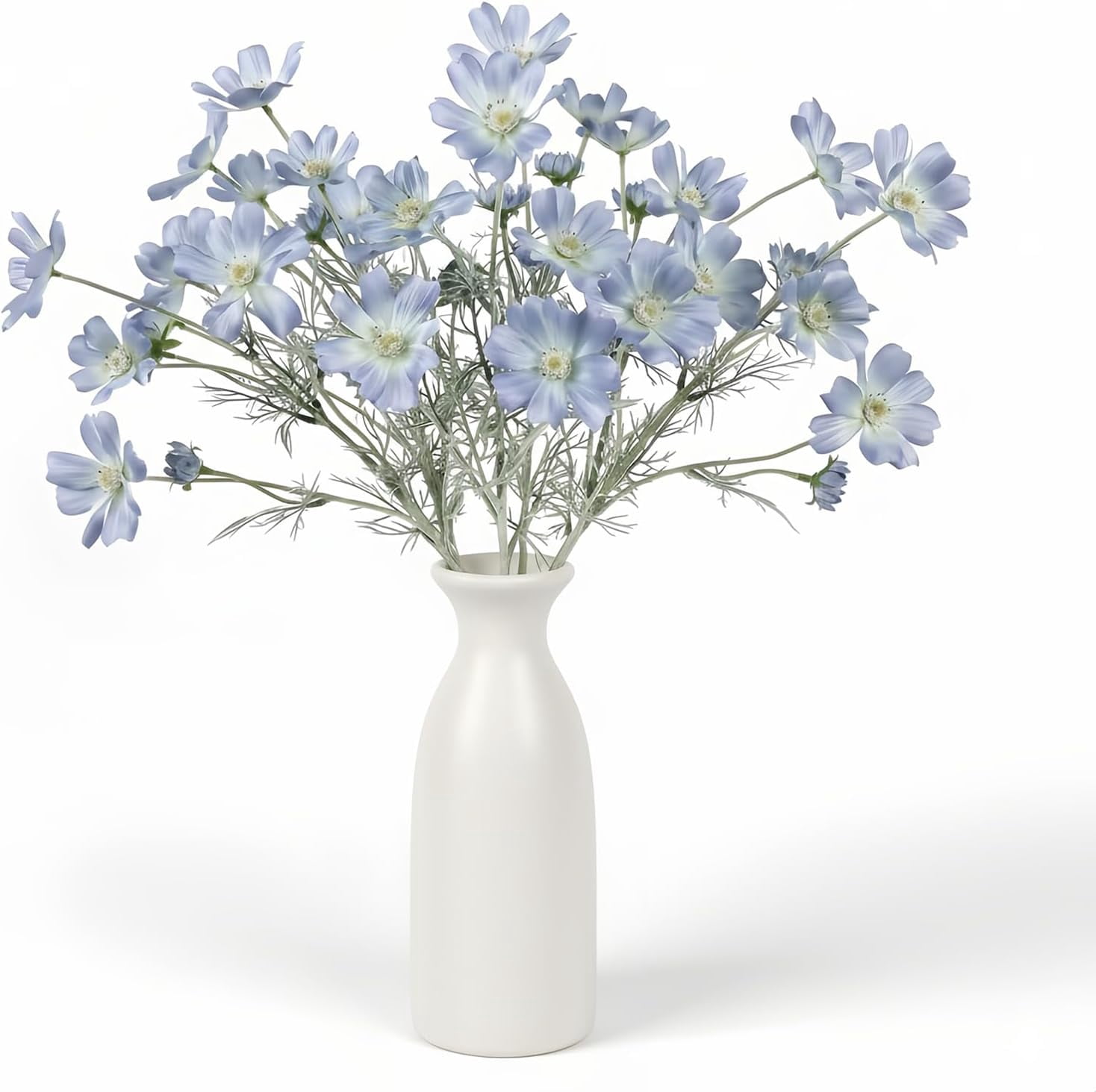 4pcs 24Inch Light Blue Cosmos Branches ,Light Blue Fake Flowers, Vase ...