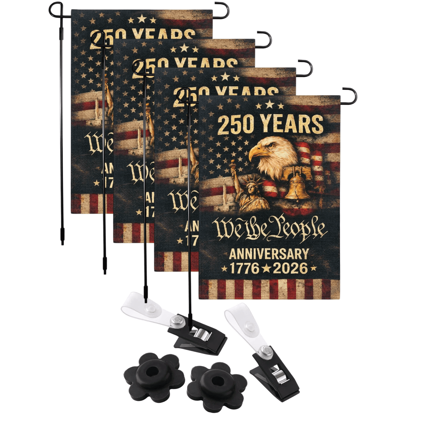 4pcs 250th Anniversary Flag 250 Years Anniversary Flags WE THE PEOPLE ...