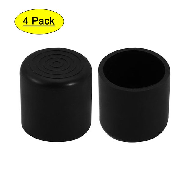 4pcs 25mm Diameter Pipe Tube Insert Chair Leg Cap Round Black PVC ...