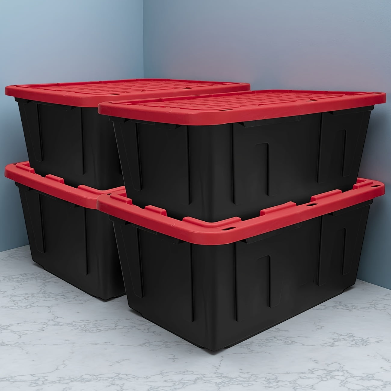 4pcs 27 Gallon Heavy Duty Storage Container, Stackable Design ...