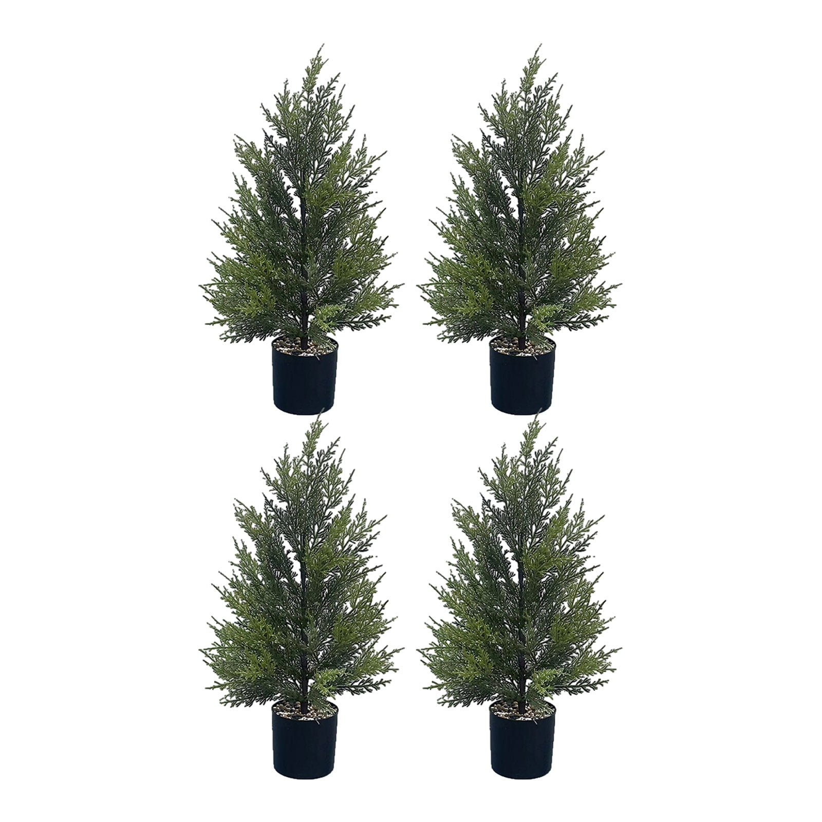 4pcs 2FT Christmas Trees Artificial Cedar Trees for Outdoors Planters ...