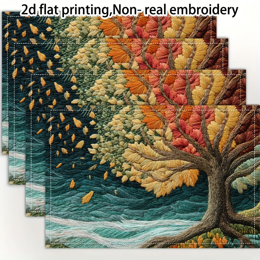 4pcs, 2d flat printing, Non-real embroidery Things Will Keep Changing ...