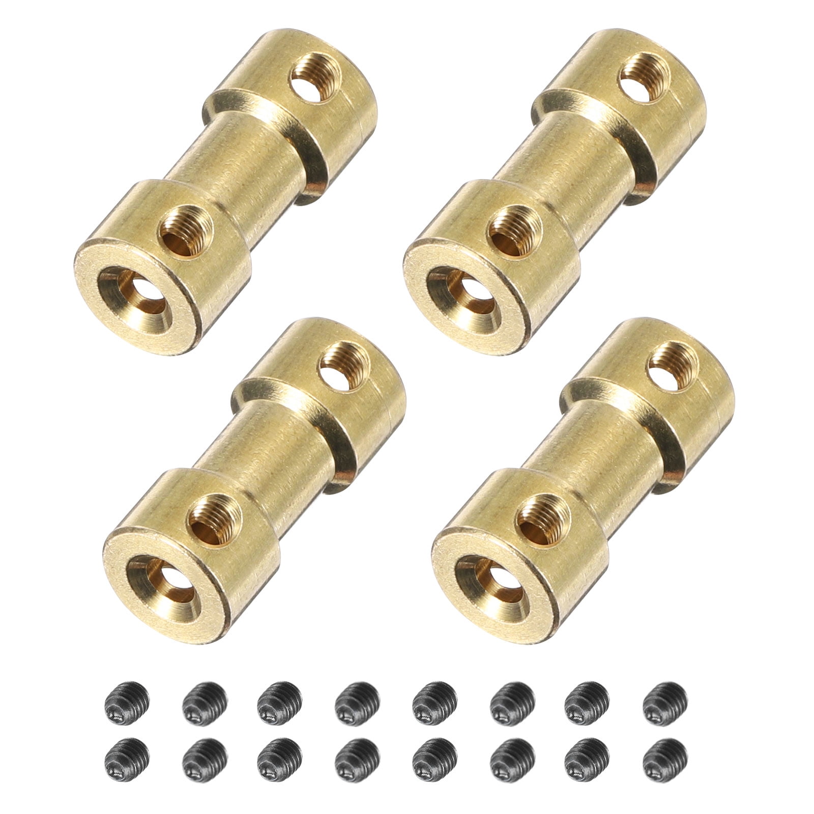 4pcs 2mm to 3mm Brass Shaft Coupling Joint Connector with Screws ...