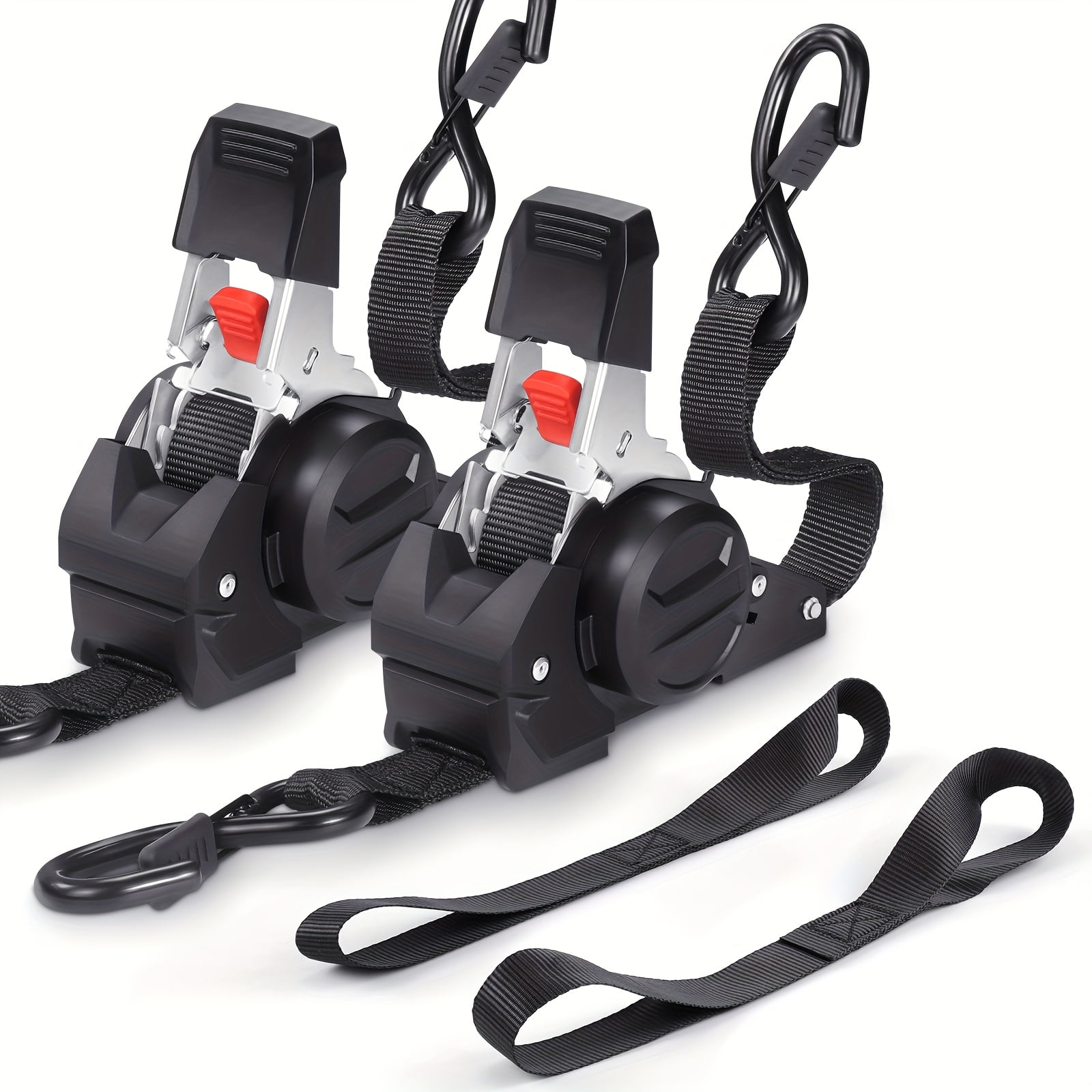 4pcs/2pcs Retractable Ratchet Straps, 10 Feet Heavy Duty Auto Self ...