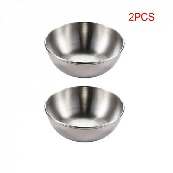 4pcs 2pcs Stainless Steel Golden Sauce Dishes Appetizer Seasoning ...