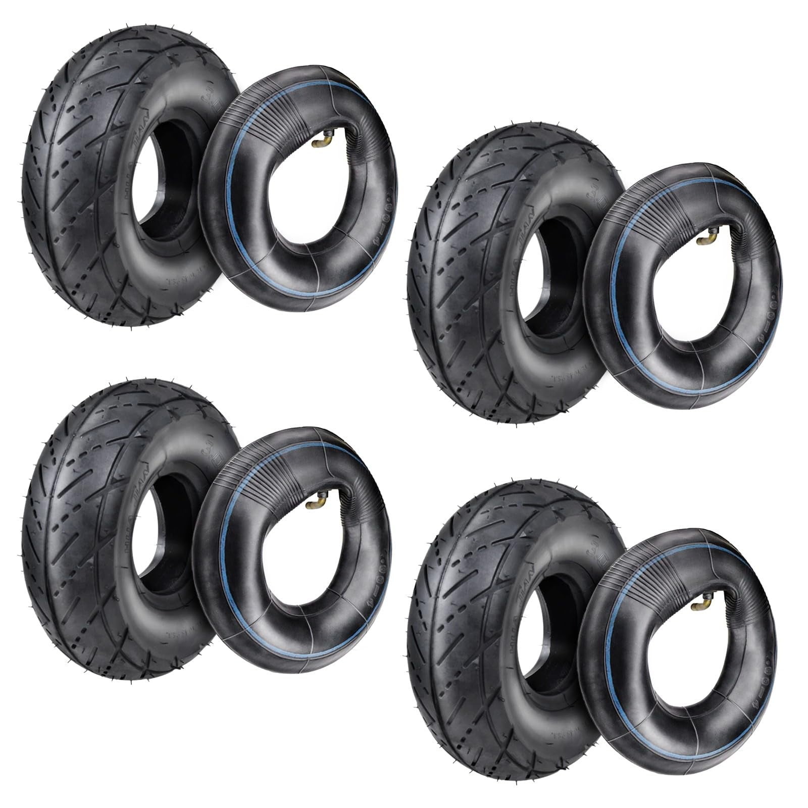 4pcs 3.00-4 (10"x3", 260x85) Tire & Inner Tube with TR87 Bent Valve ...