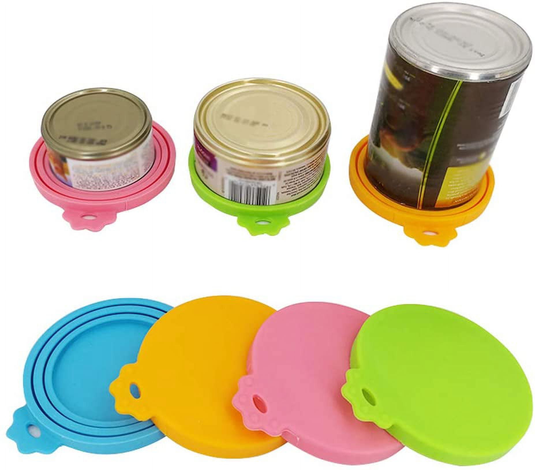 4pcs Universal Silicone Pet Can Lid, BPA Free, Fits Standard Size Dog ...