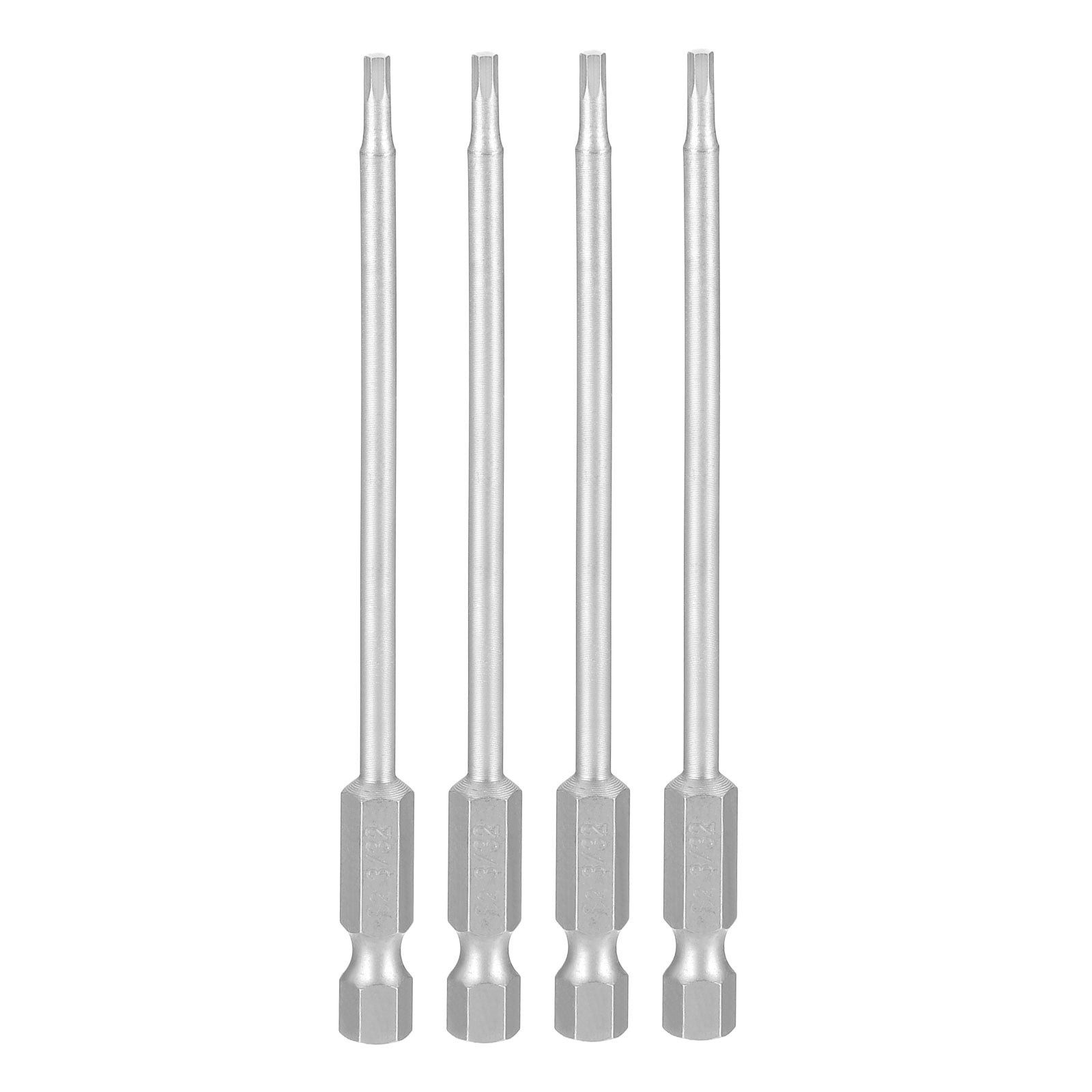 4pcs 3/32" SAE Hex Head Wrench Drill Bit 100mm Length Magnetic Bits ...