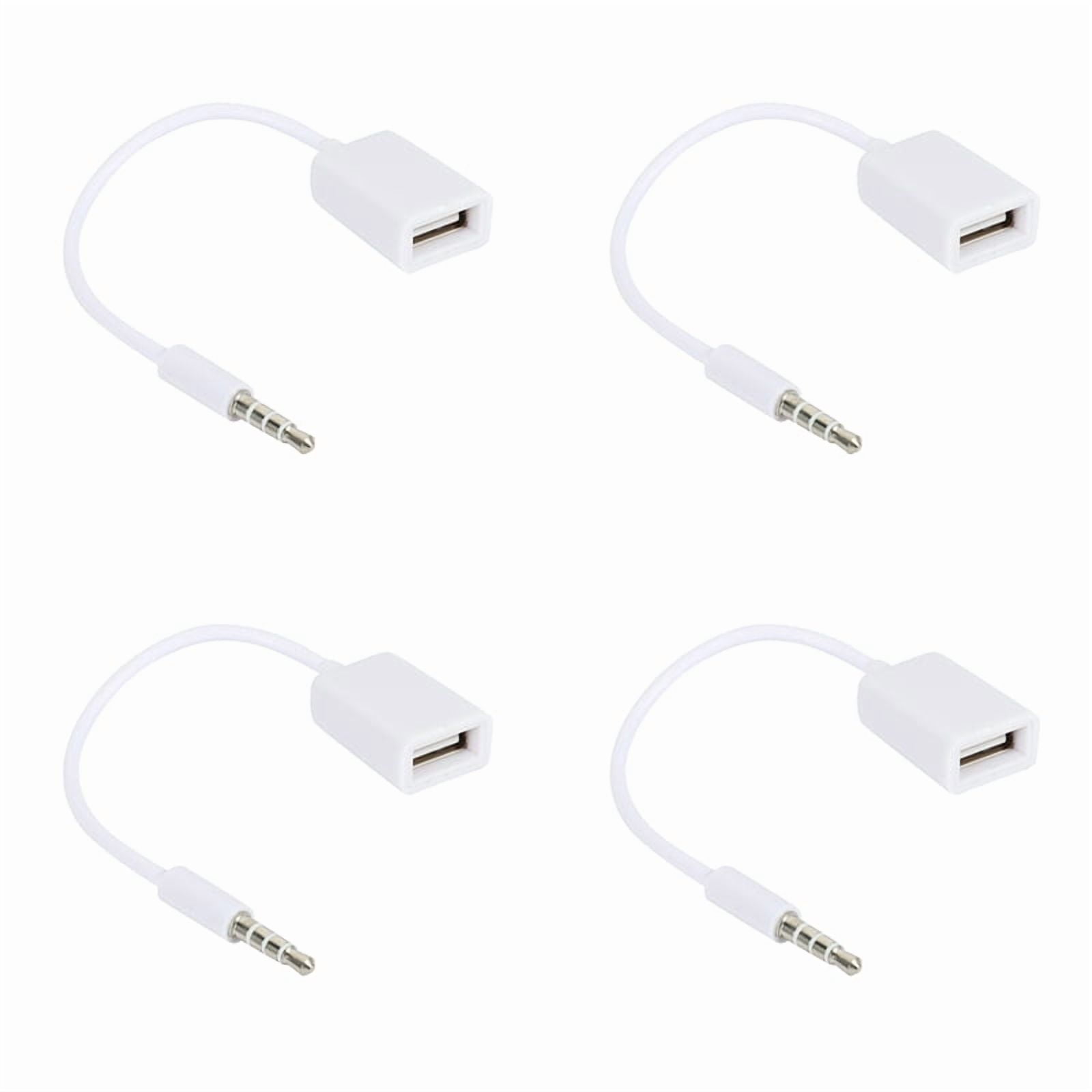 4pcs 3.5mm Male AUX Audio Plug Jack to USB 2.0 Female Converter Cable ...