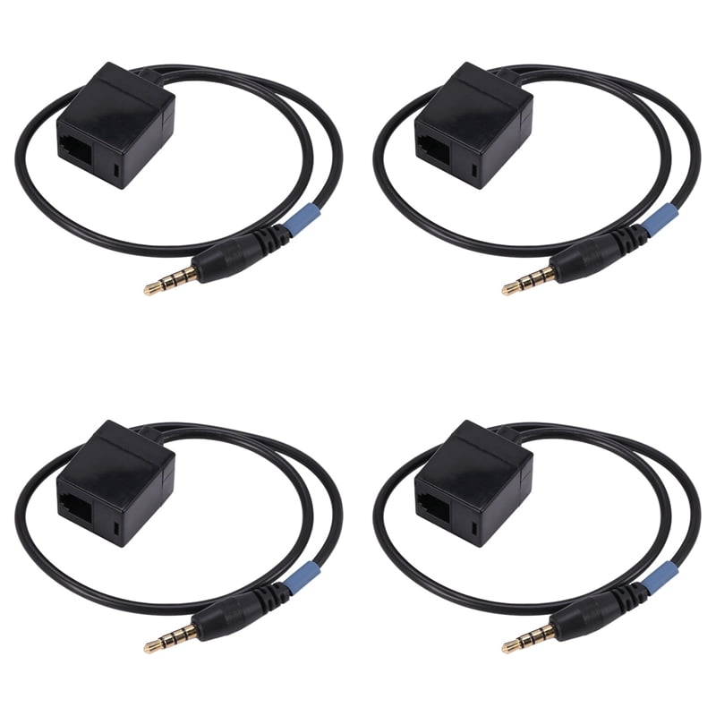4pcs 3.5mm Male Jack to RJ9 4P4C Female Adapter Converter Extension ...