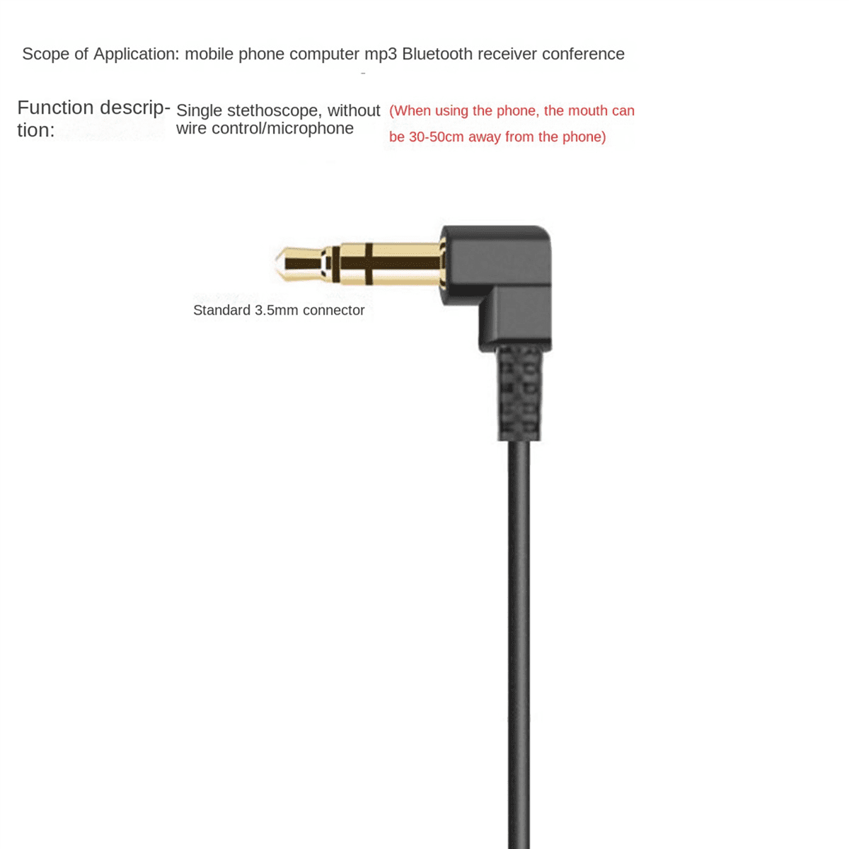 4pcs 3.5mm Spring Earphones Single Side Headphones Earbuds Wired ...