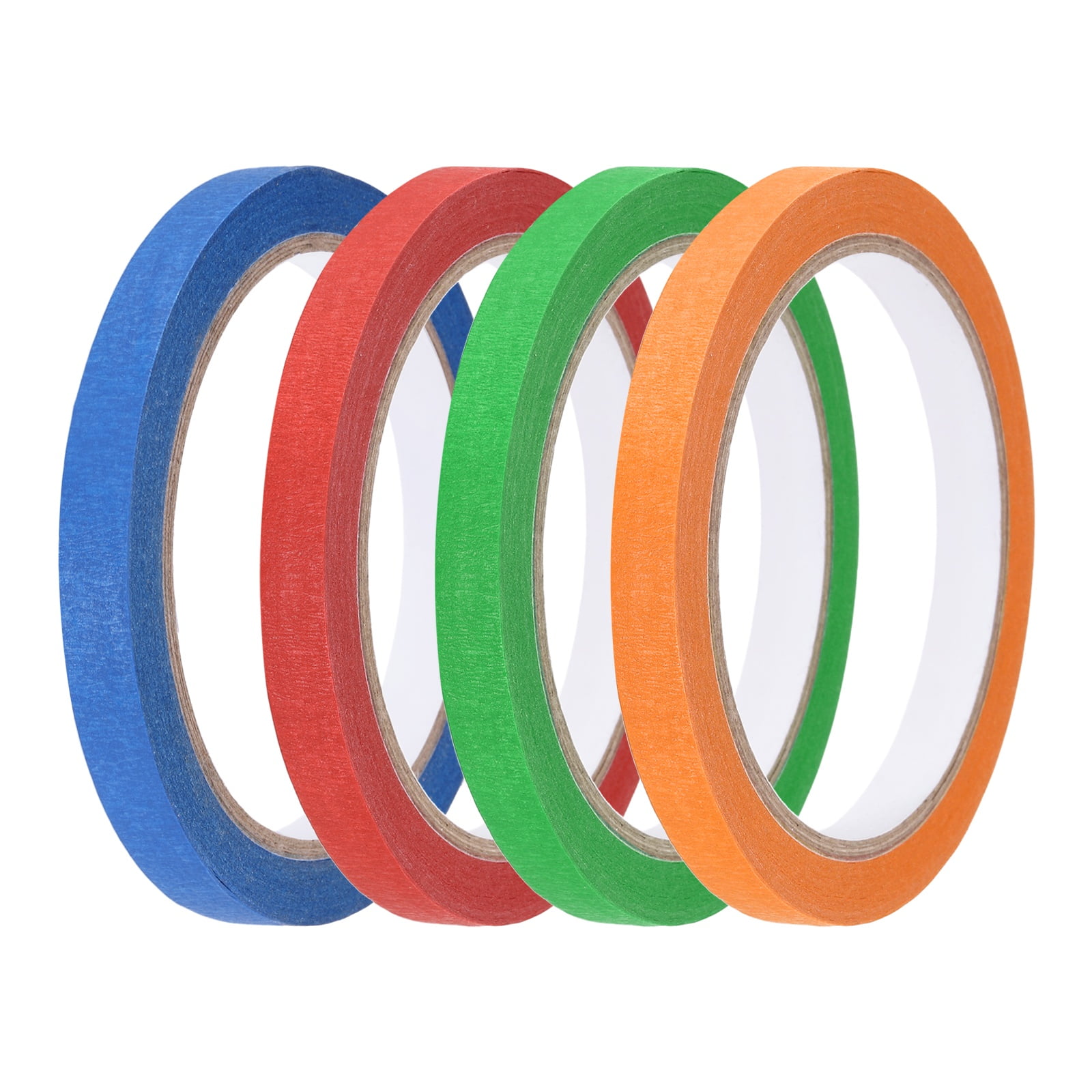4pcs 3/8" x 22 Yard Colored Masking Tape, Red Orange Dark Blue Dark ...