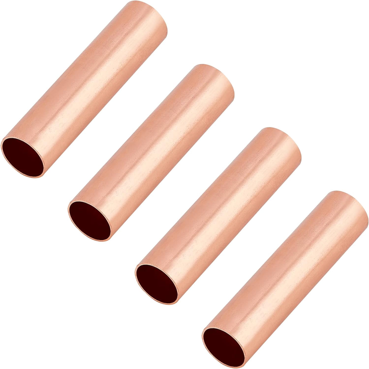 4pcs 3.9inch Copper Round Tube 1mm Wall Thick Seamless Hollow Straight ...