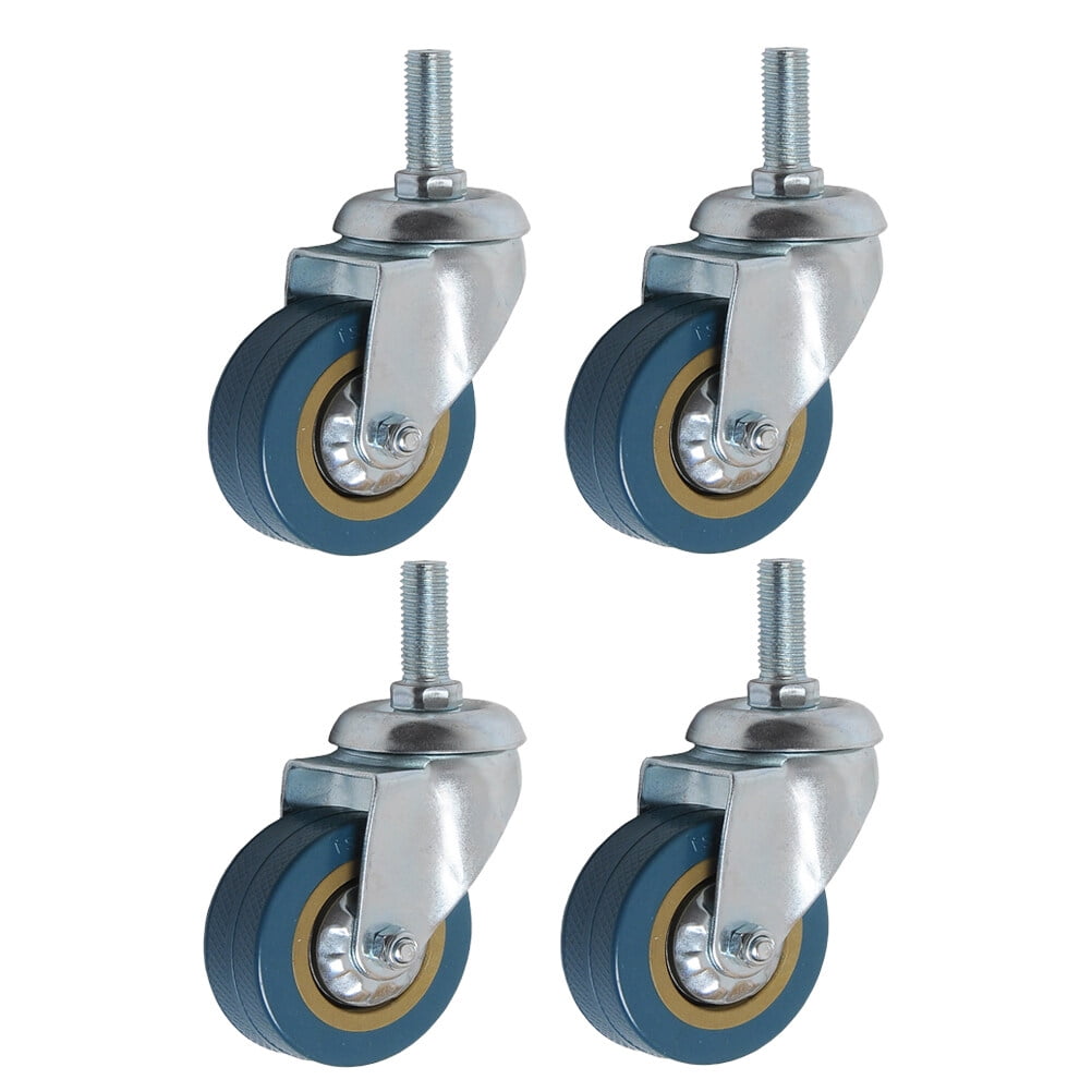 4pcs 3 Inch Industrial Caster Screw Rod PVC Rolling Wheels Swivel ...