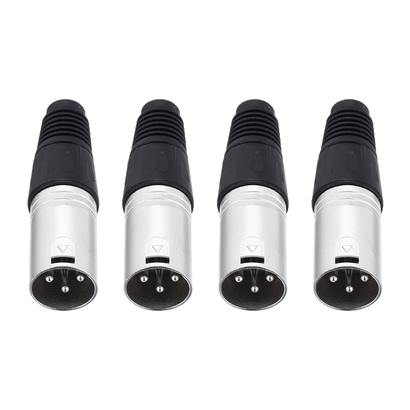 4pcs 3 Pin XLR Male Connector, Microphone Audio Cables Plug Mic Socket ...