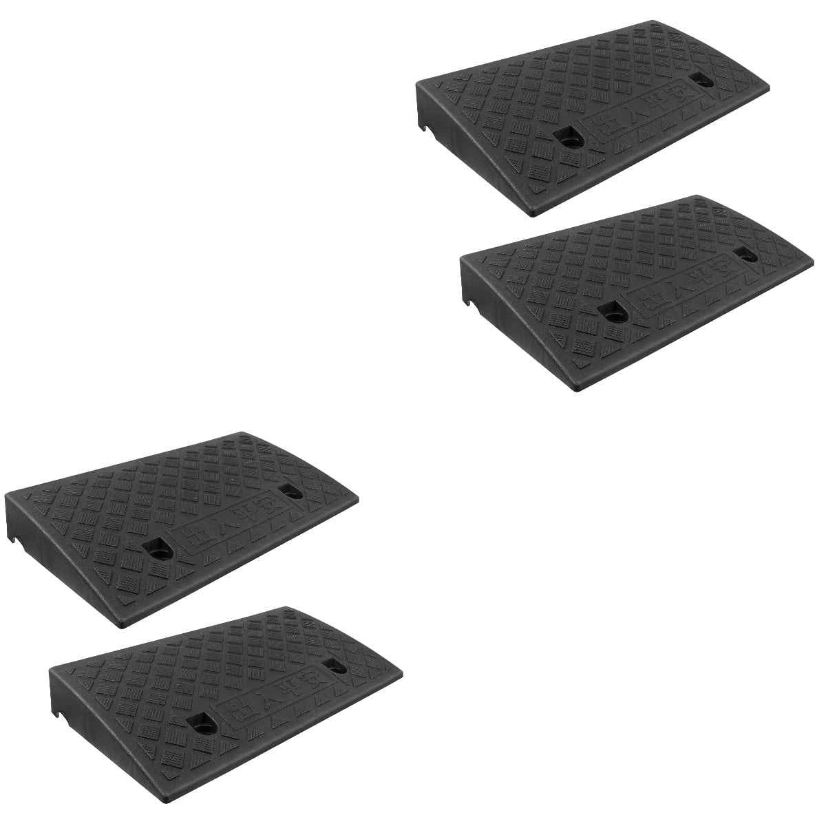 4pcs 3" Rise Rubber Curb Ramp Heavy Duty Loading Driveway Ramp ...