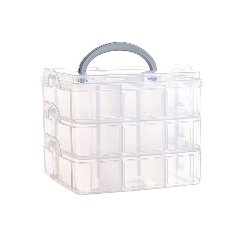 4pcs 3-Tier Transparent Plastic Storage Container box Stackable ...