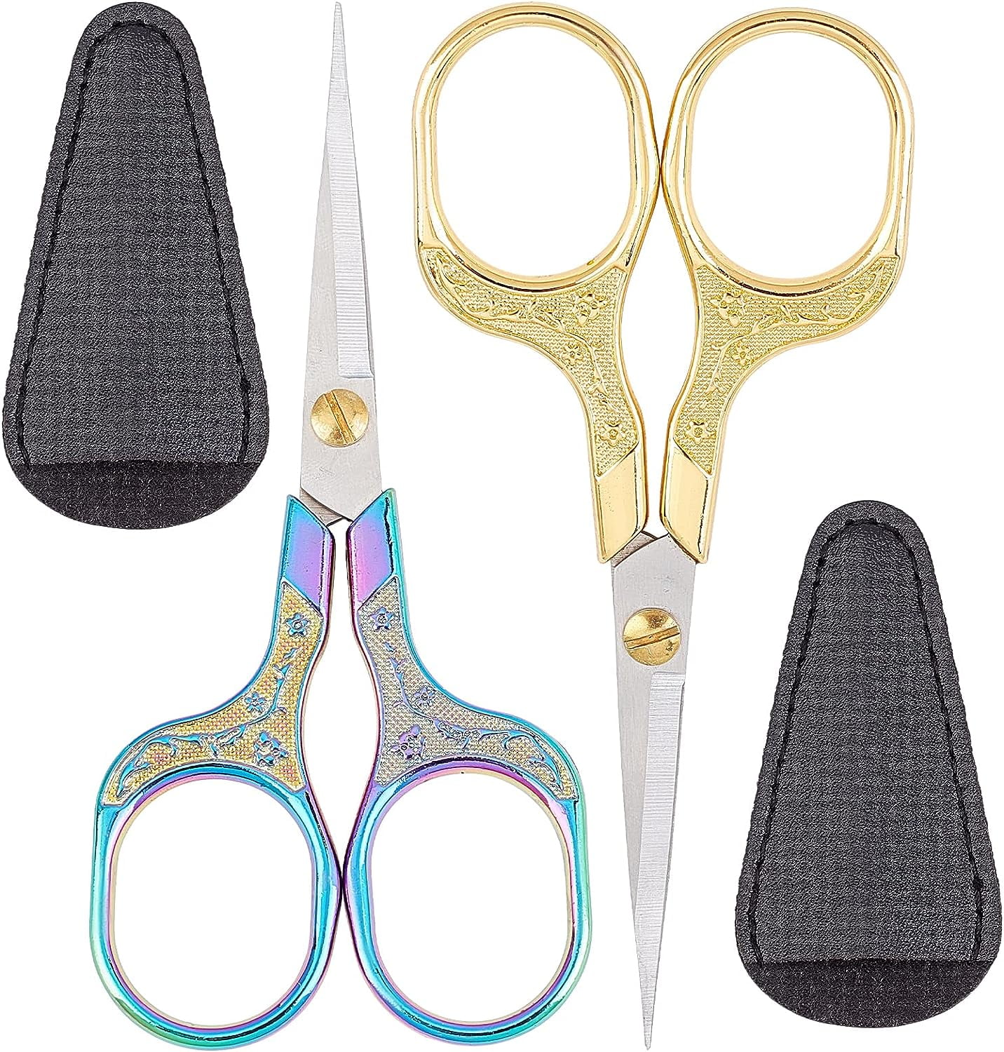 4pcs 3 style 3cr13 Stainless Steel Scissors with Zinc Alloy Handle for ...