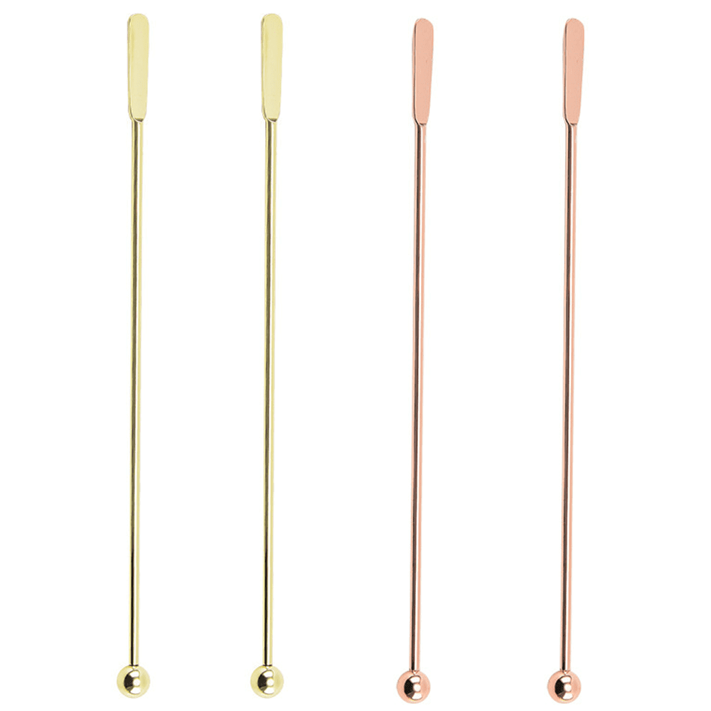 4pcs 304 stainless steel bar tool bar mixing stick cocktail shaker milk ...
