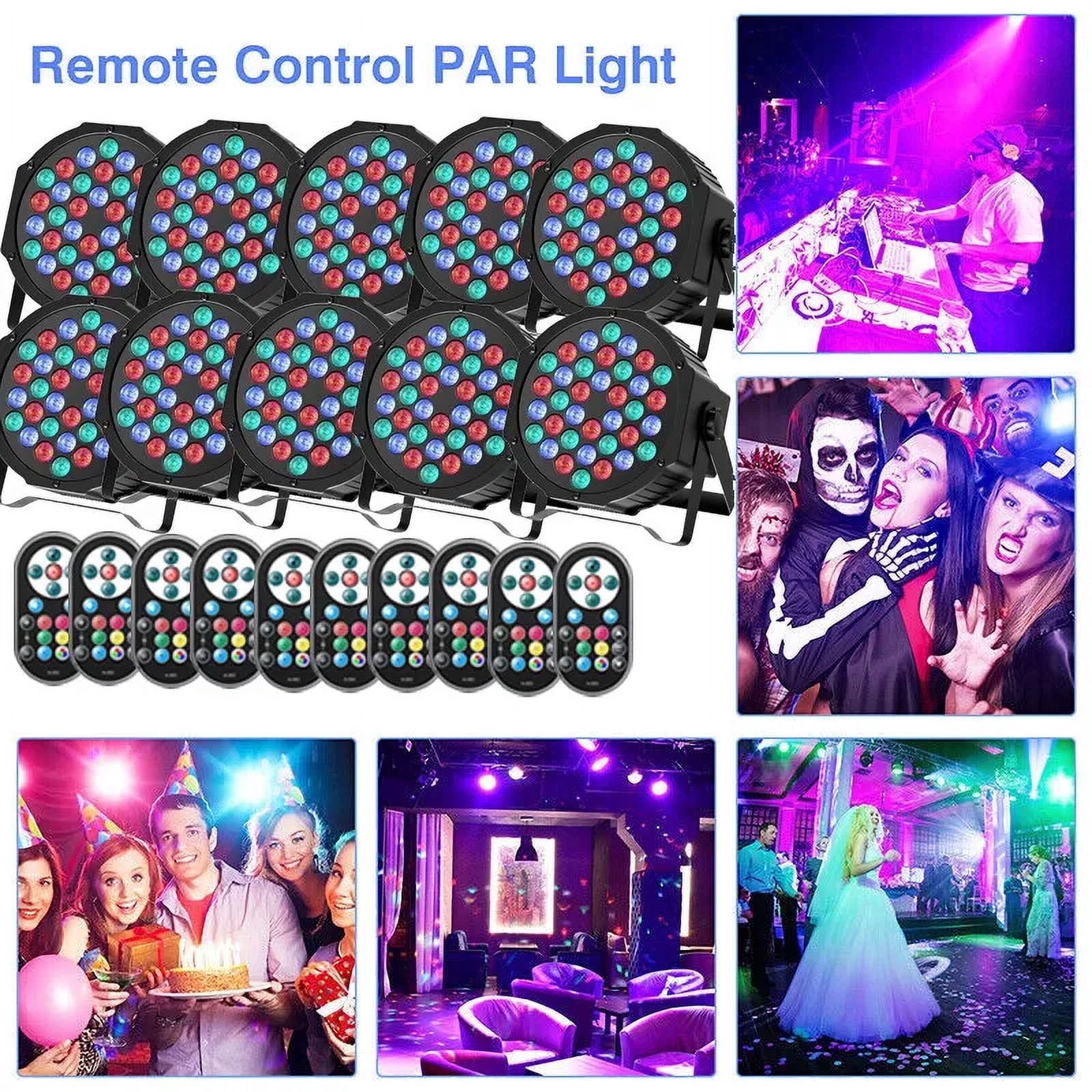 4pcs 36 LED Stage Lights RGB DJ LED Par Light Remote & DMX Controlled ...