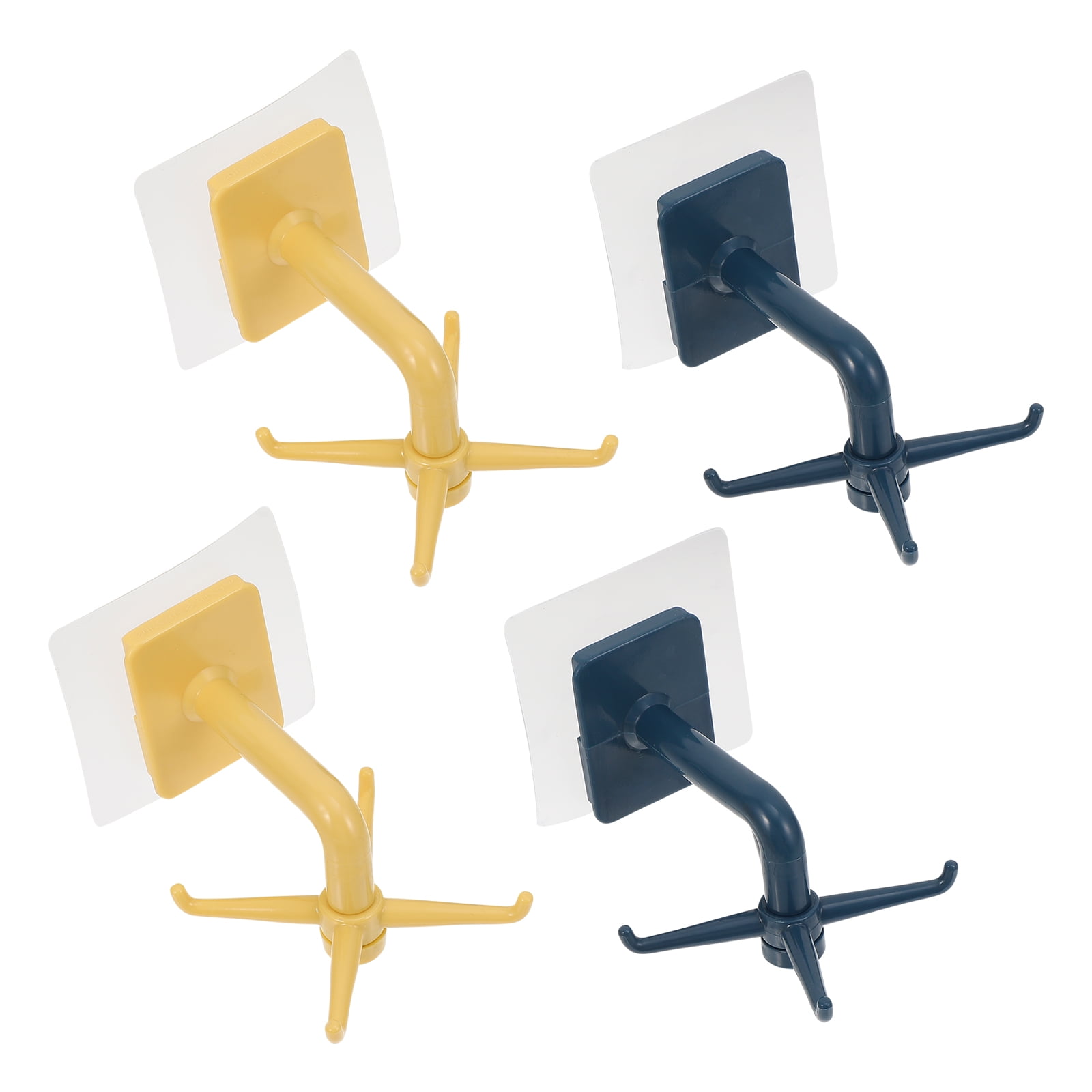 4Pcs 360 Degrees Rotatable Adhesive Hanging Hooks for Home Kitchen ...