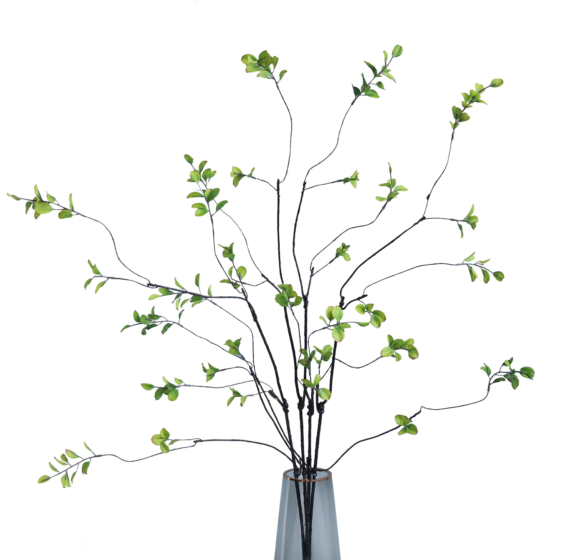 4pcs 38" Green Ficus Fake Leaves Silk Artificial Plants Tree Tall ...