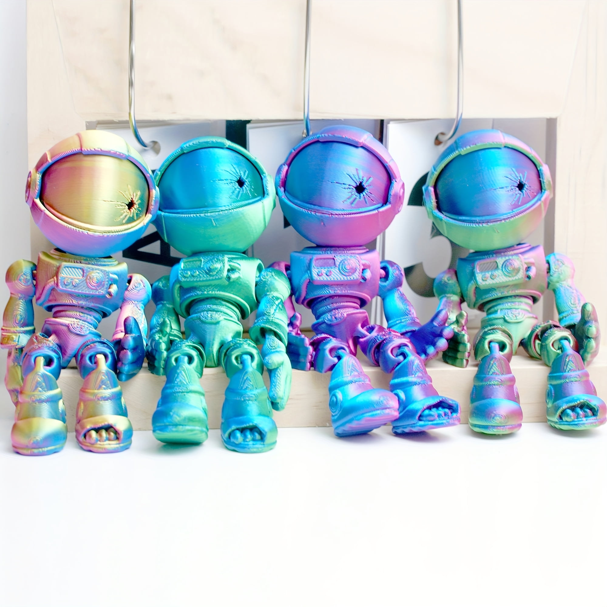 4pcs 3D Printed Skeleton Astronaut,Articulated Zombie Astronauts Models ...