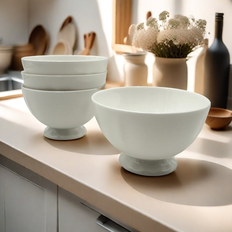 4pcs 4.5" Bone China Bowls Set with Silicone Band and Hangtag Perfect ...