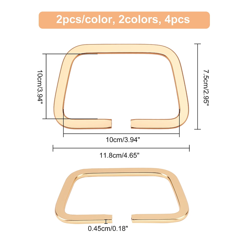 4pcs 4.7 Inch bag Frame Purse Frame Trapezoid Rectangle Handbag Purse ...