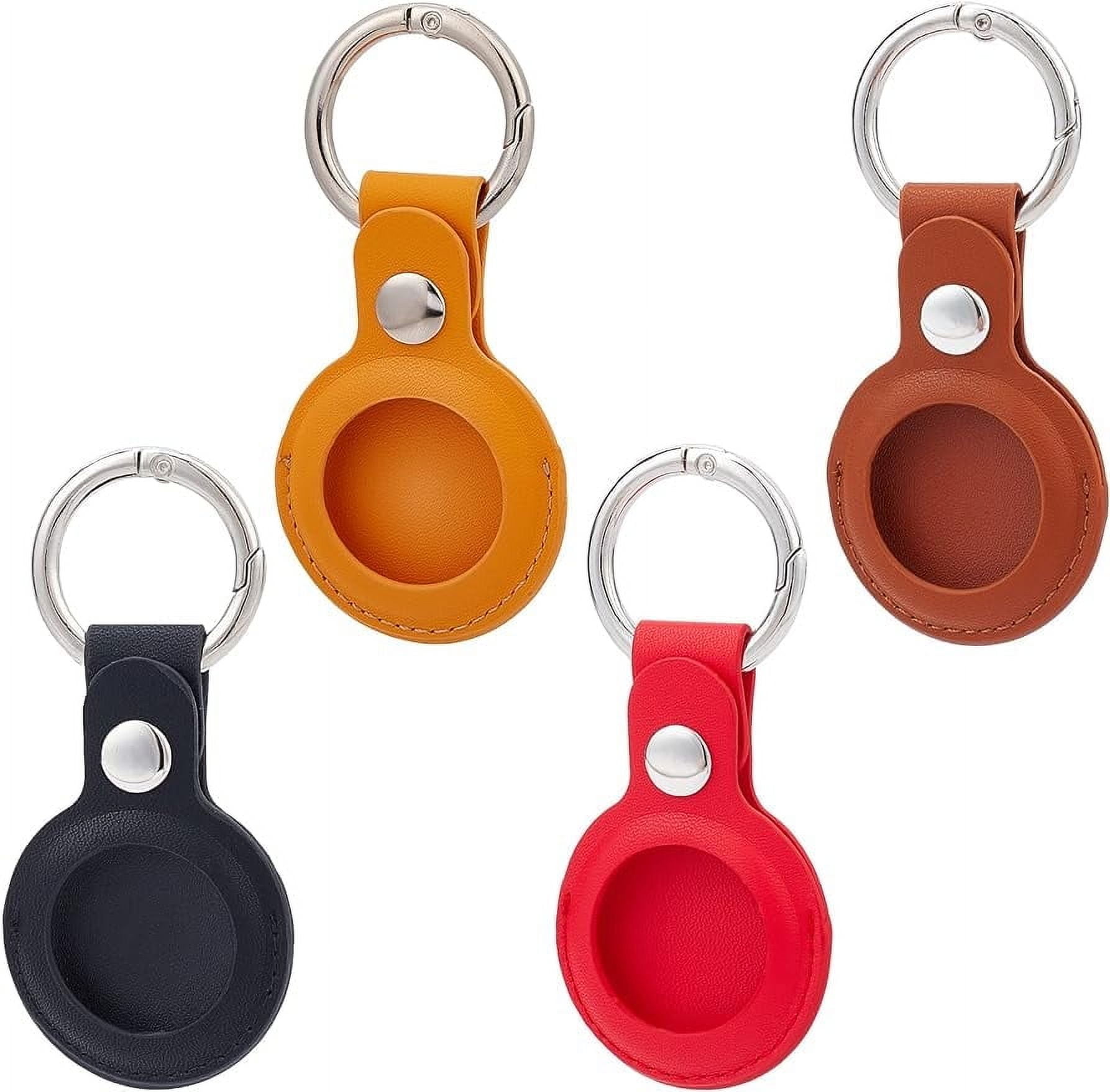 4pcs 4 Colors PU Leather Coin Holder Keychain with Storage Box Leather ...