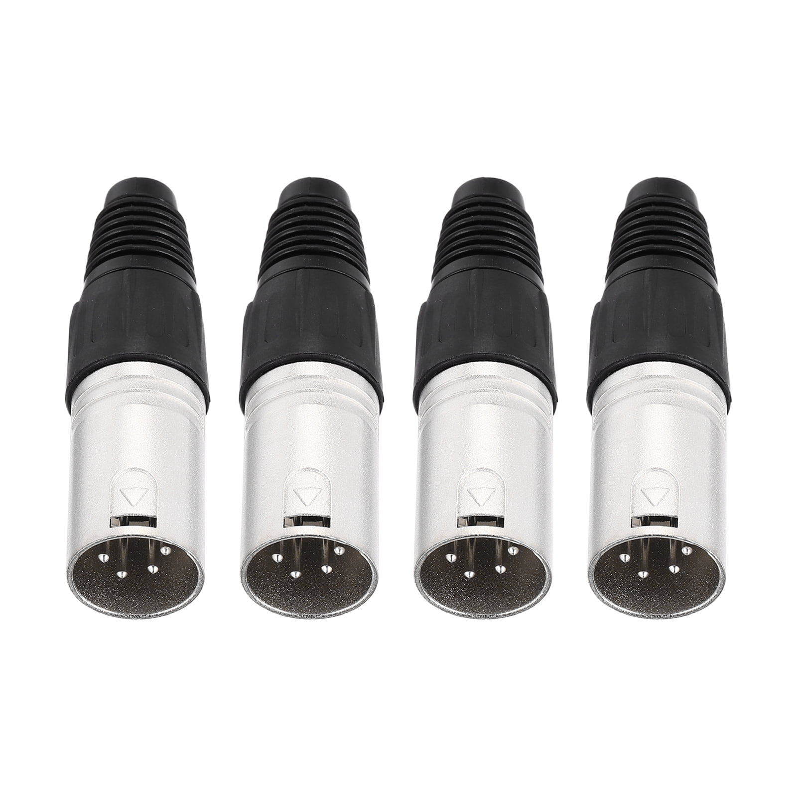 4pcs 4 Pin XLR Male Connector, Microphone Audio Cable Plug Mic Socket ...