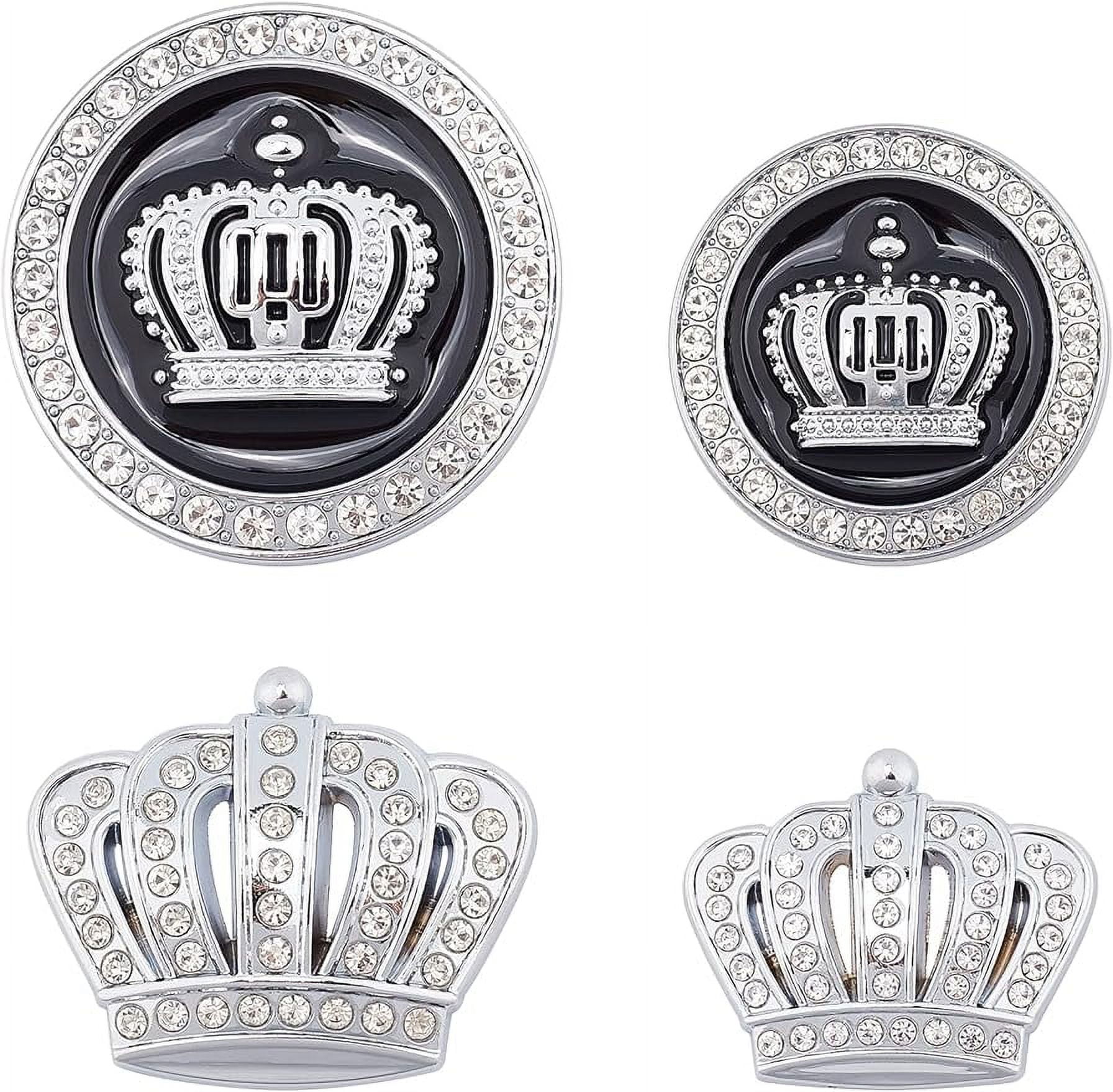 4pcs 4 Styles Crown Car Emblem Platinum Bling Diamond Princess Crown ...