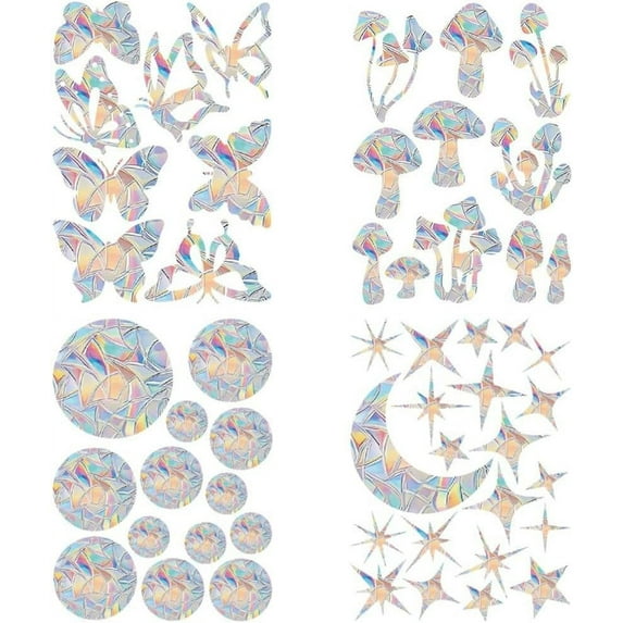 4pcs 4 Styles Window Stickers Window Clings Rainbow Stickers Windows ...
