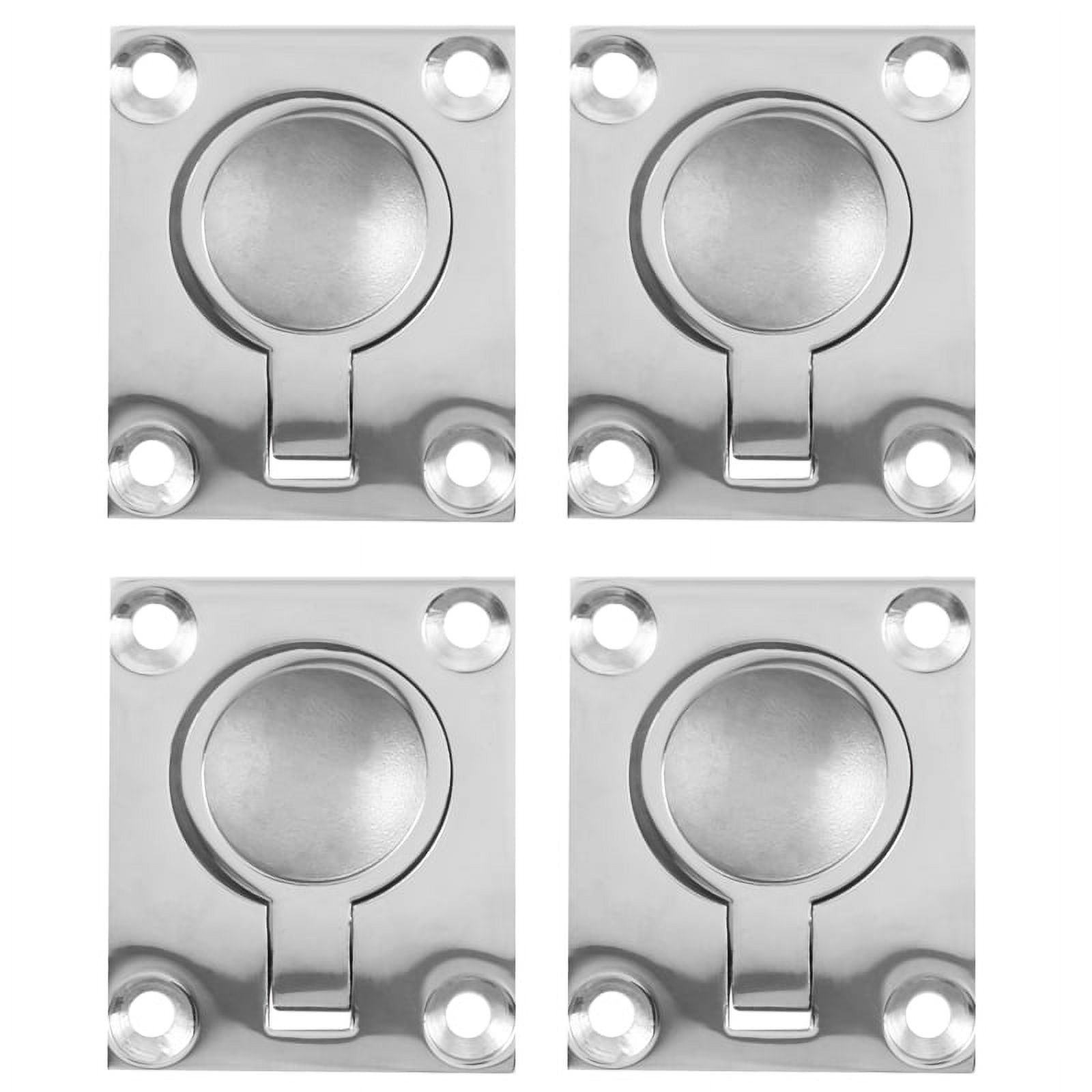 4pcs 48 x 38mm Boat Locker Hatch Latch Cabinet Flush Mount Ring Pull ...