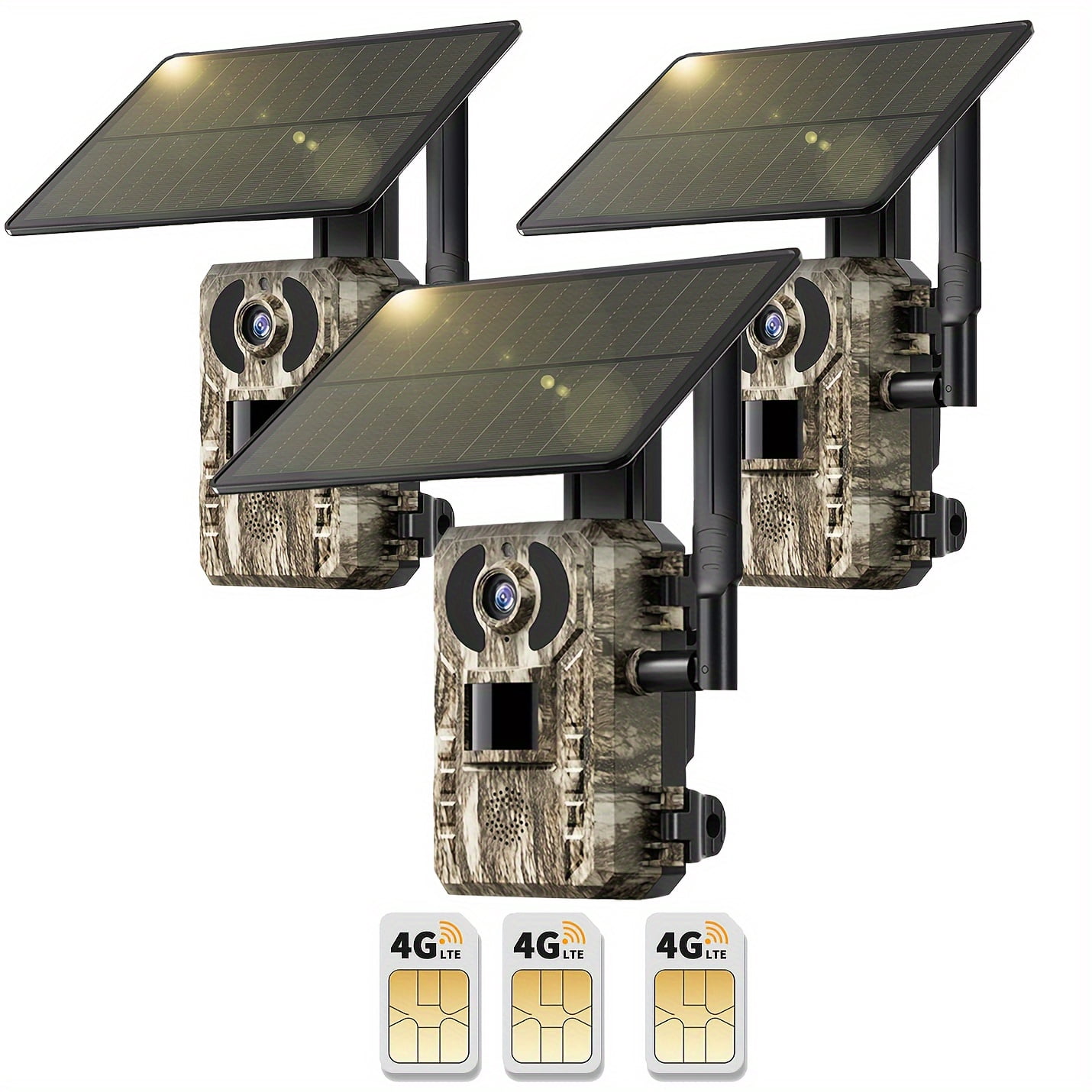 4pcs 4G LTE Cellular Trail Cameras - Ultra - HD Live View, Auto Night ...