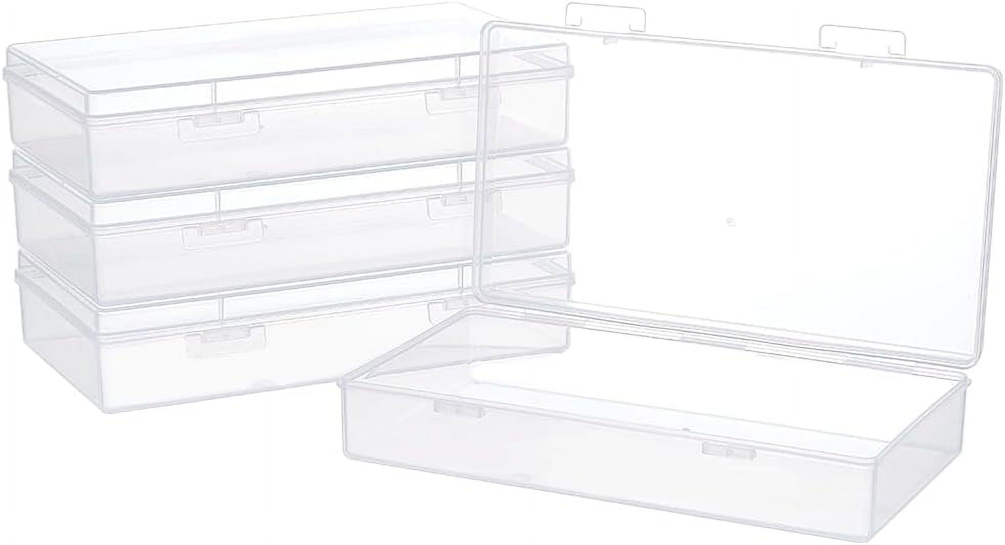4pcs 4Packs 4x7.5x1.6inch Rectangle Clear PP Plastic Box Containers ...