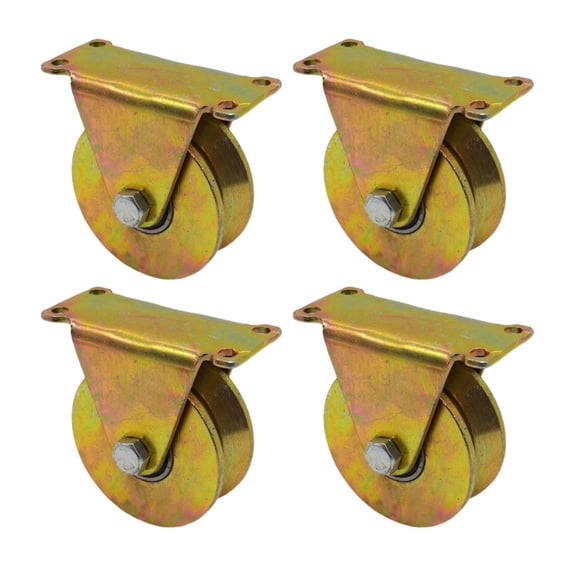 4pcs 4in V Groove Wheel, Sliding Gate Rollers Caster Wheels Pressure ...