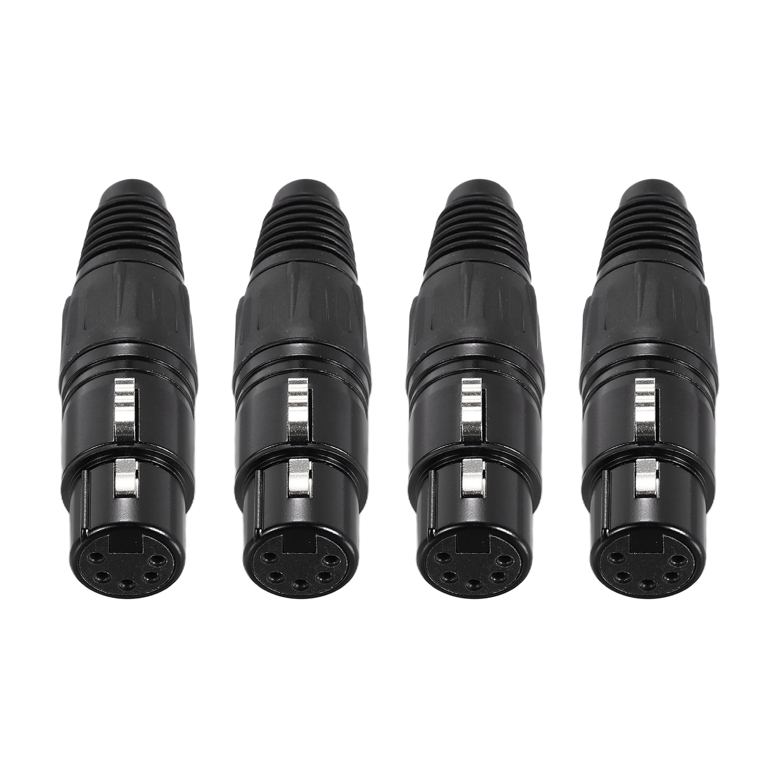 4pcs 5 Pin XLR Female Connector, Microphone Audio Cable Plug Mic Socket ...