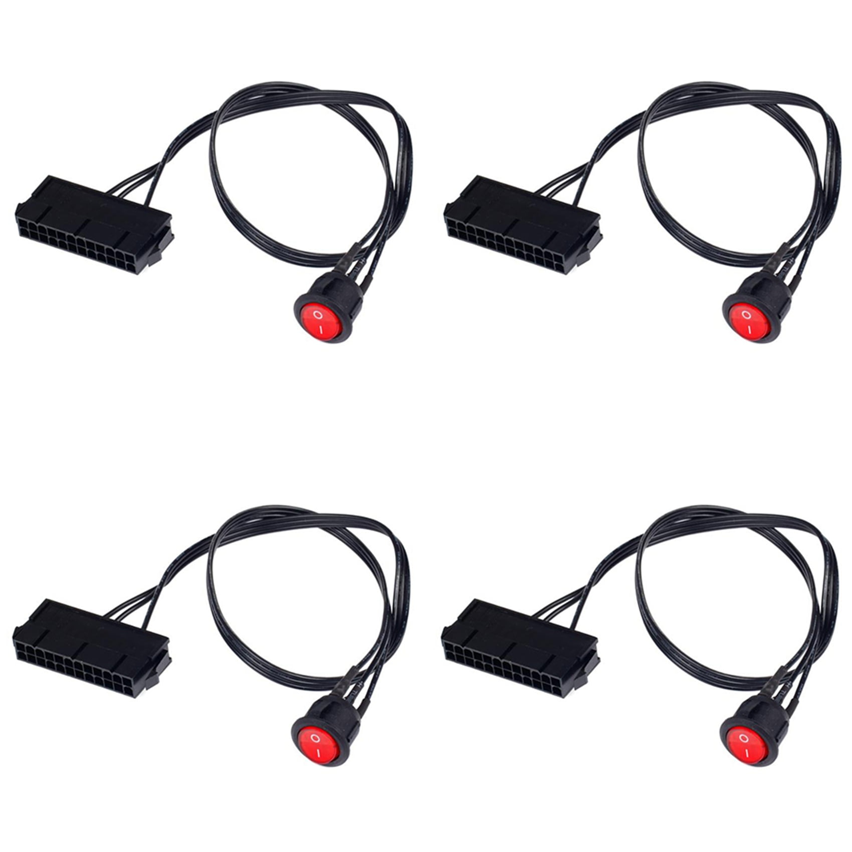 4pcs 50cm Cable Copper Tin Wire 24-Pin Female ATX PSU PC Power Supply ...