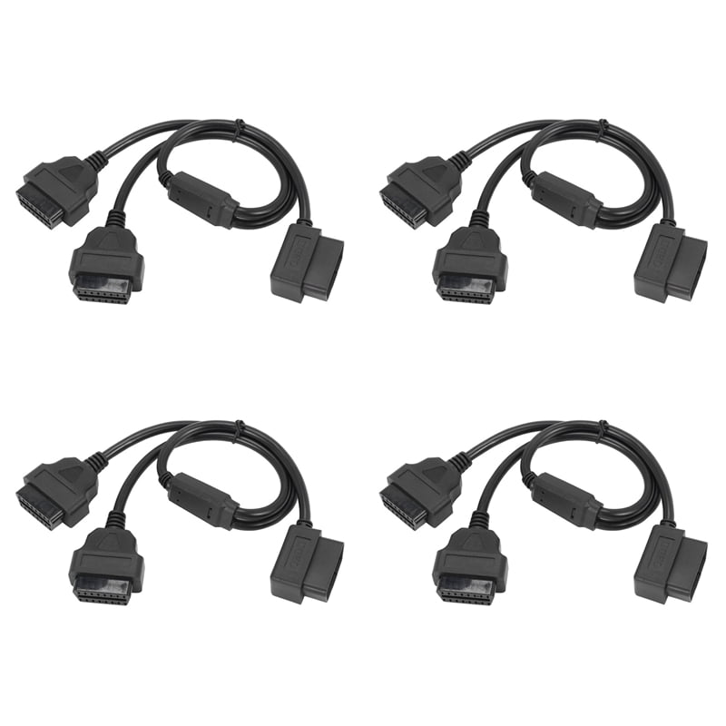 4pcs 50cm Y Style OBDII Adapter Splitter Cable Male to Dual Female OBD2 ...