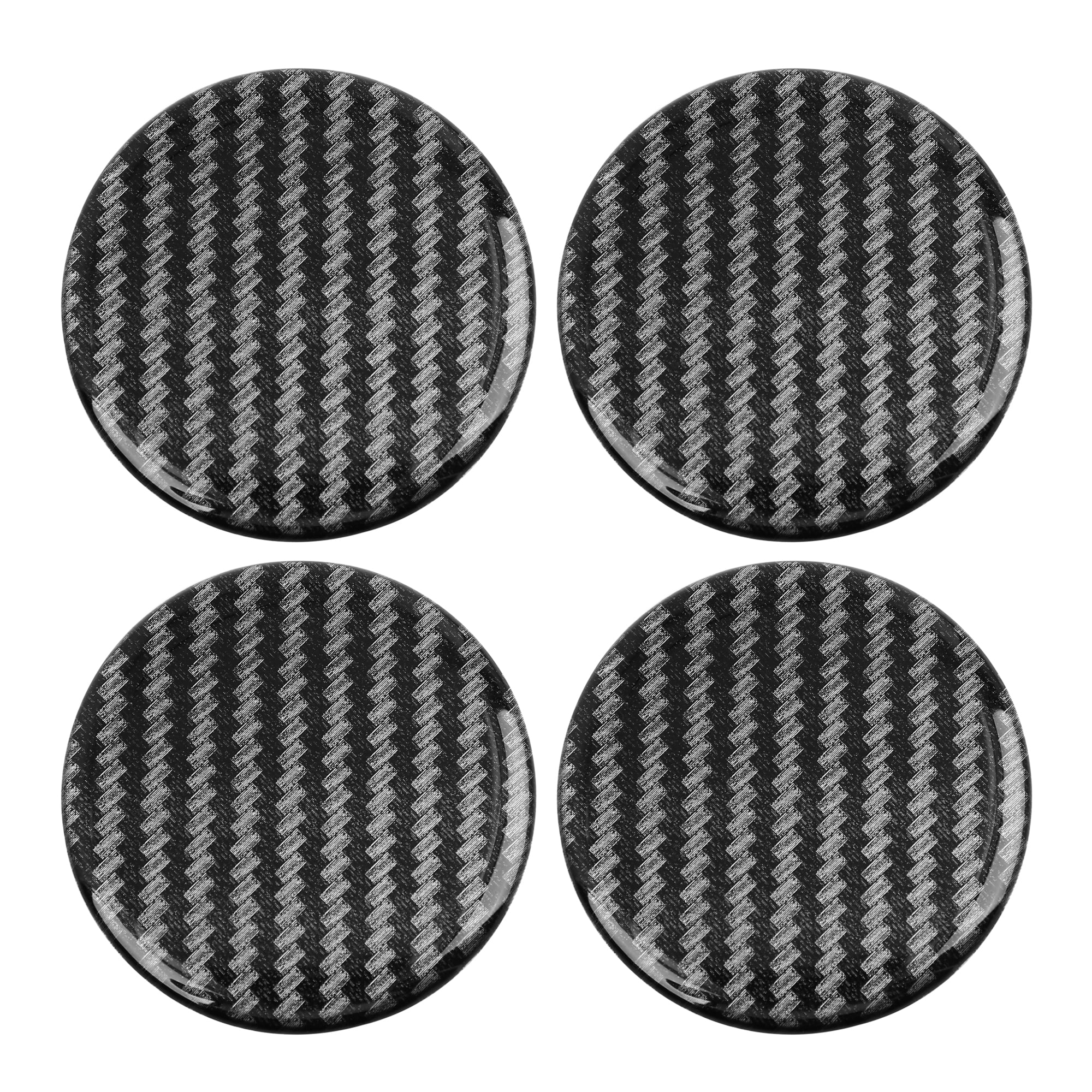 4pcs 50mm Car Wheel Center Hub Cap Sticker Carbon Fiber Style Decal ...