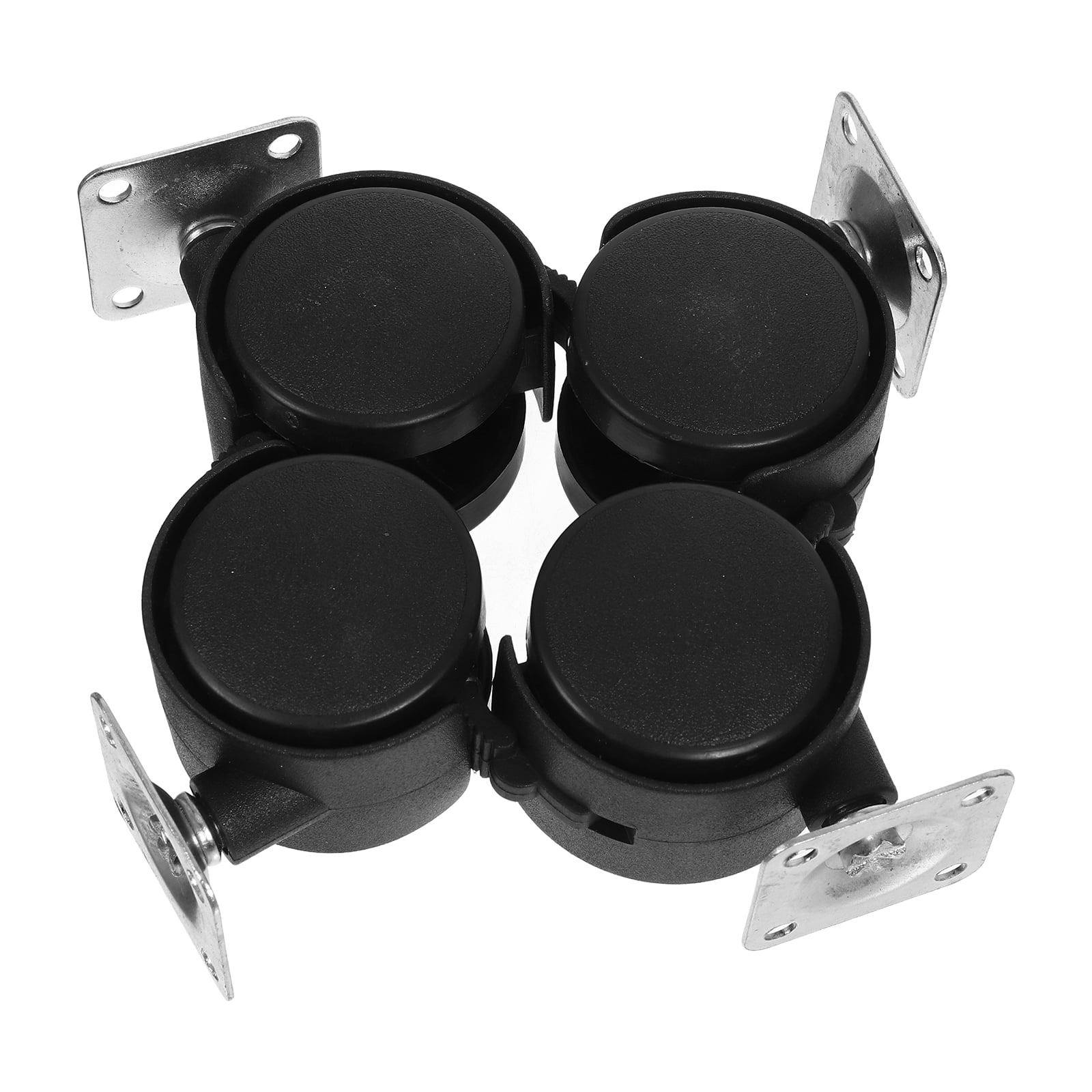 4pcs 50mm Swivel Furniture Castors Casters with Fixing Plate (Black ...