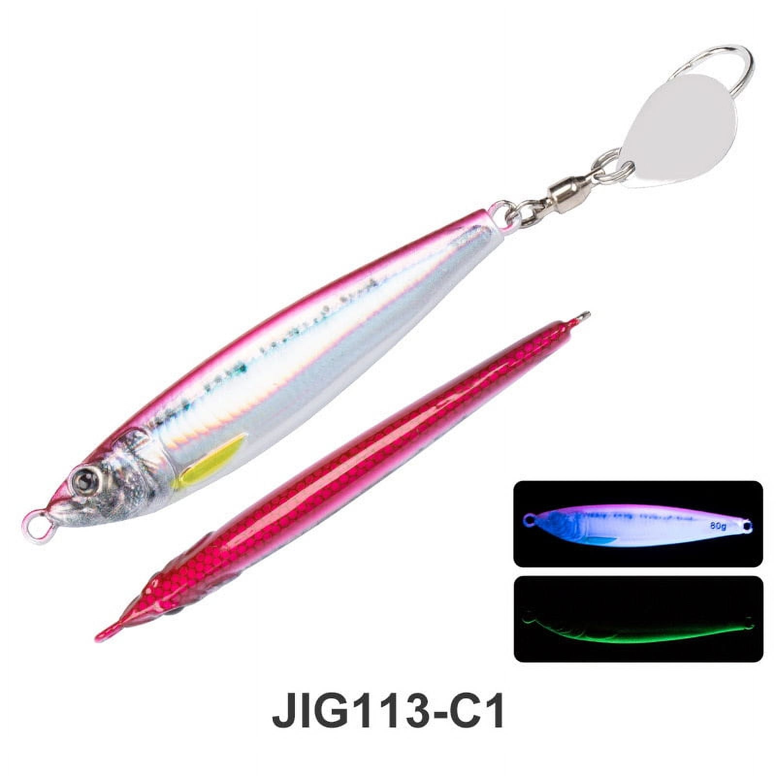 4pcs 60g Metal Night glow Simulation Lure Jiging Baits With Hooks 3D ...
