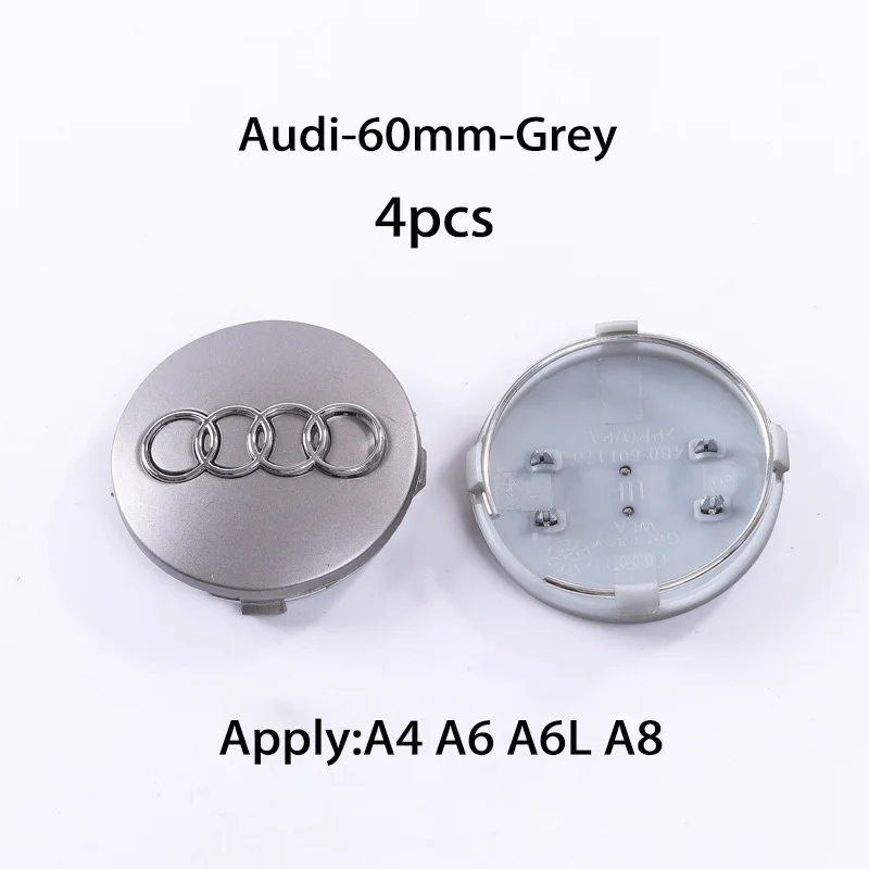 4pcs 60mm 61mm 68mm 69mm Audi Hub Caps Car Wheel Center Caps For Audi ...