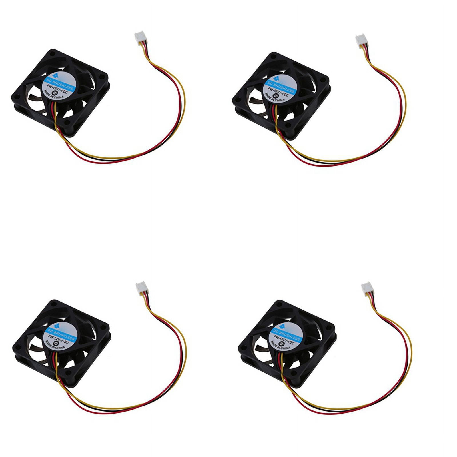 4pcs 60mm x 60mm x 15mm 3 Pins Cooling Fan W Metal Finger Guards ...