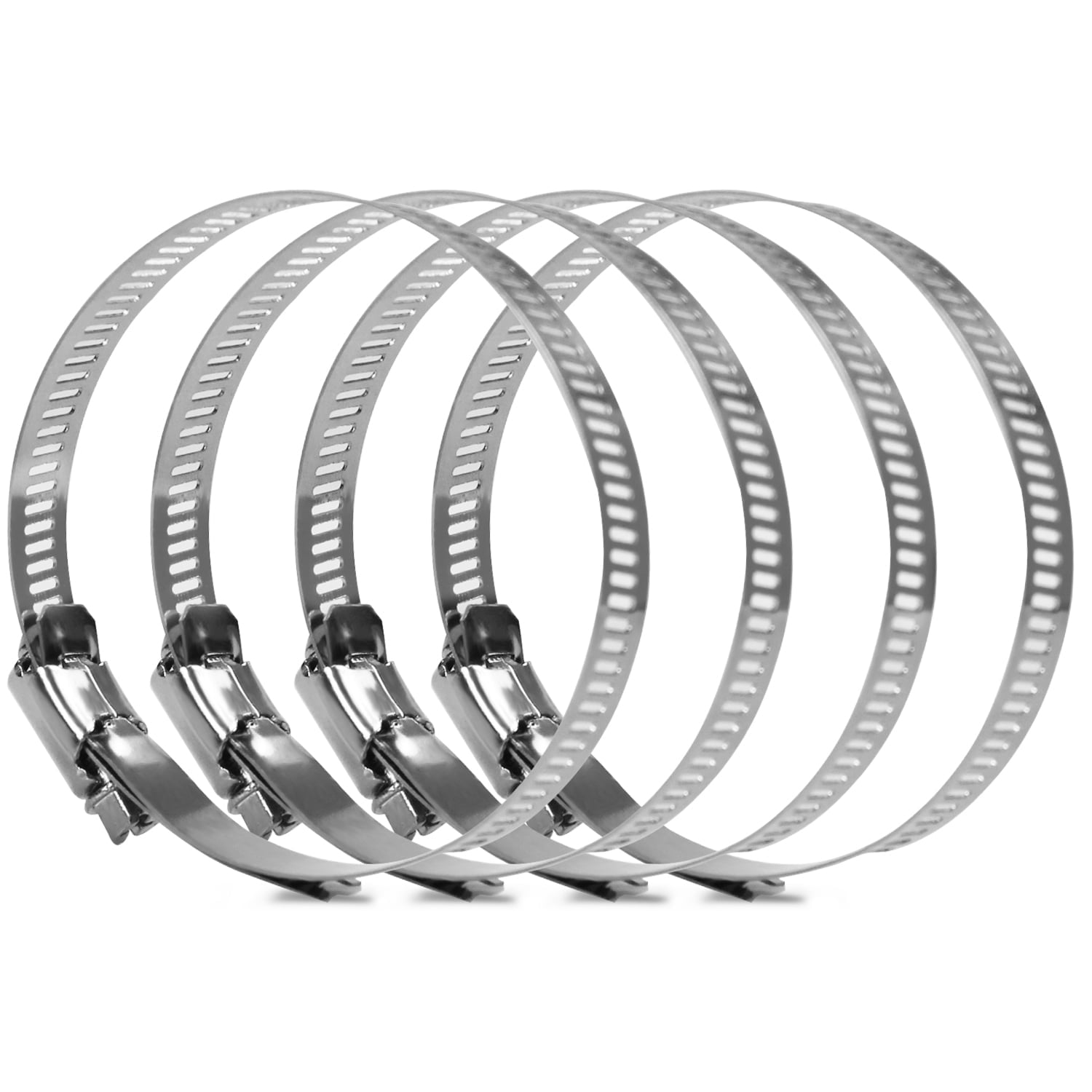 4pcs 65-89mm hose clamp, 304 stainless steel adjustable hose clamps ...