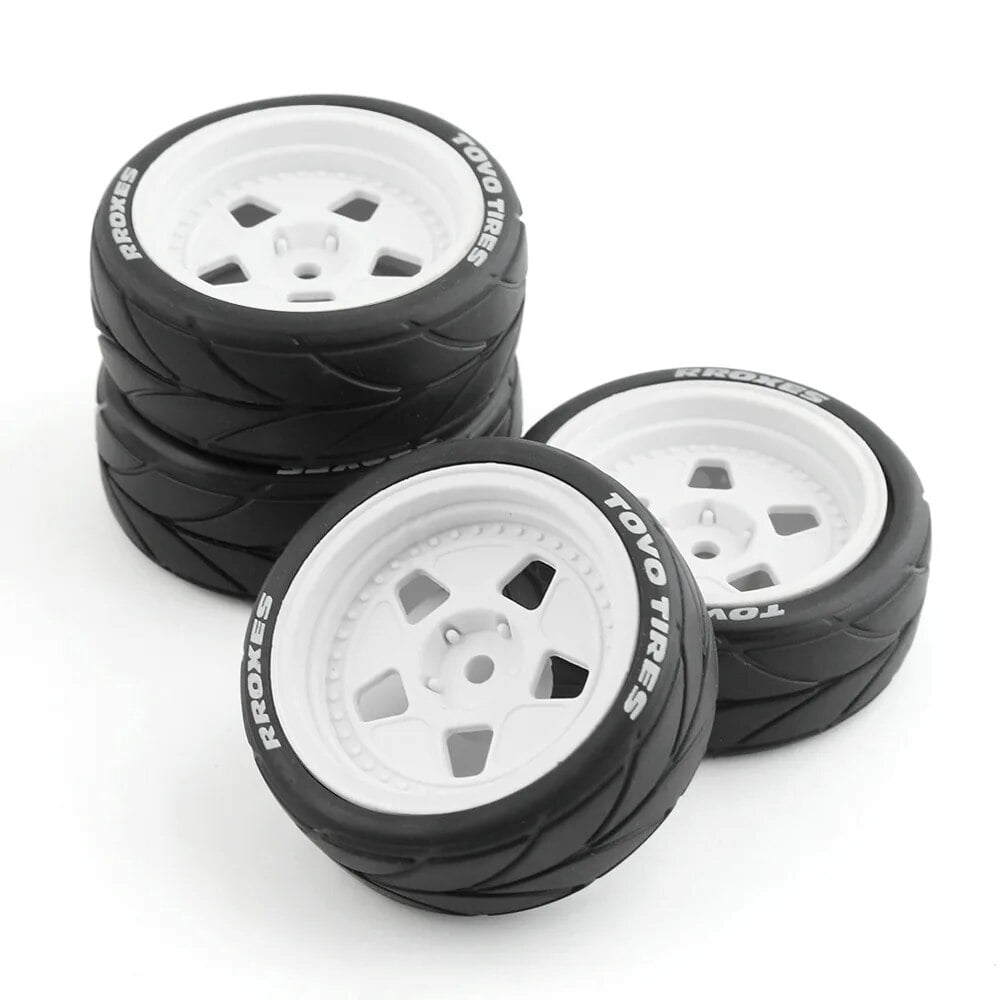 4pcs 65mm Plastic Wheel Rim Rubber Tire For 1/10 RC Rally On-Road ...