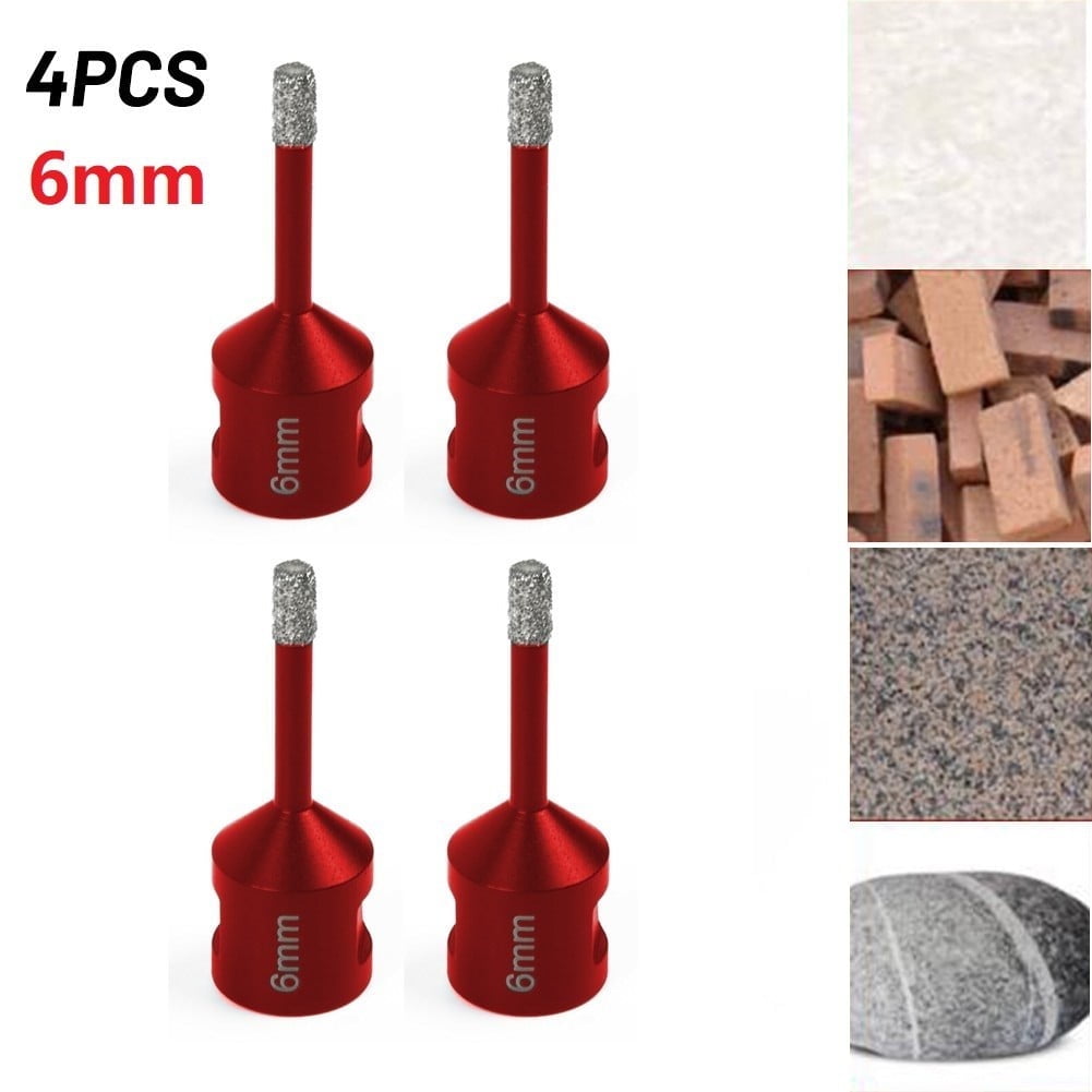 4pcs 6mm M14 Dry Diamond Drill Bits For Porcelain Granite Tile Glass ...
