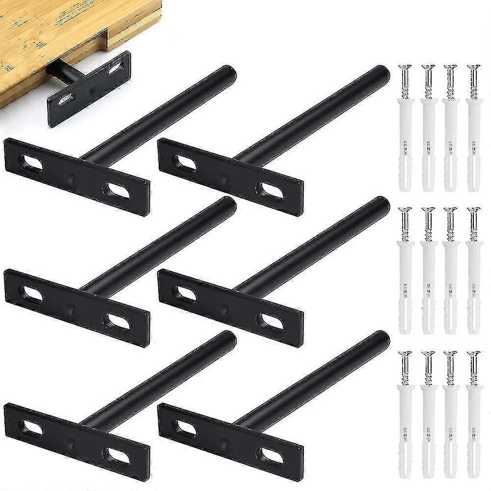 4pcs/6pcs Floating Shelf Bracket, Metal Invisible Shelf Bracket, Heavy ...
